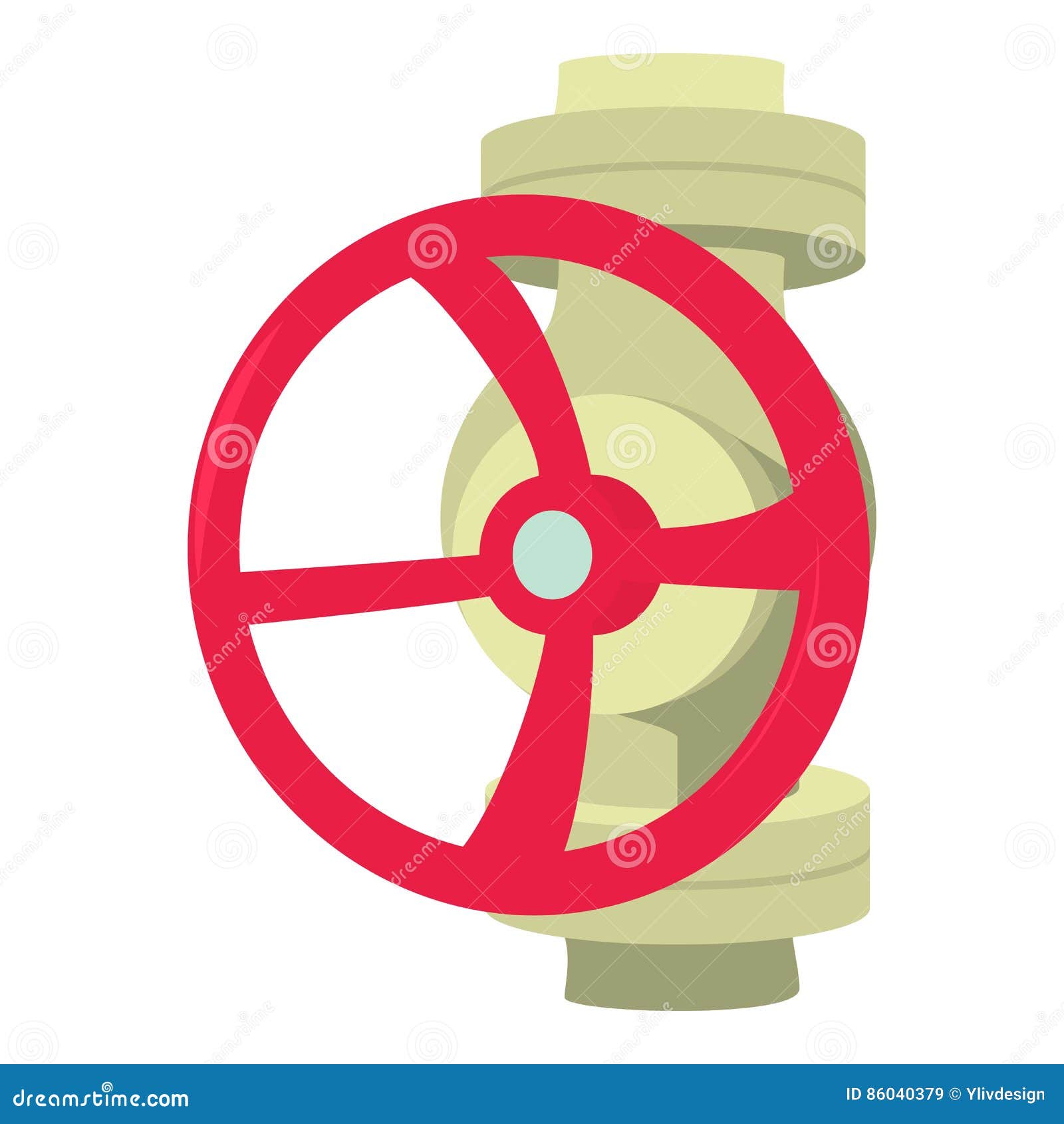 Valve icon, cartoon style stock vector. Illustration of pipe - 86040379