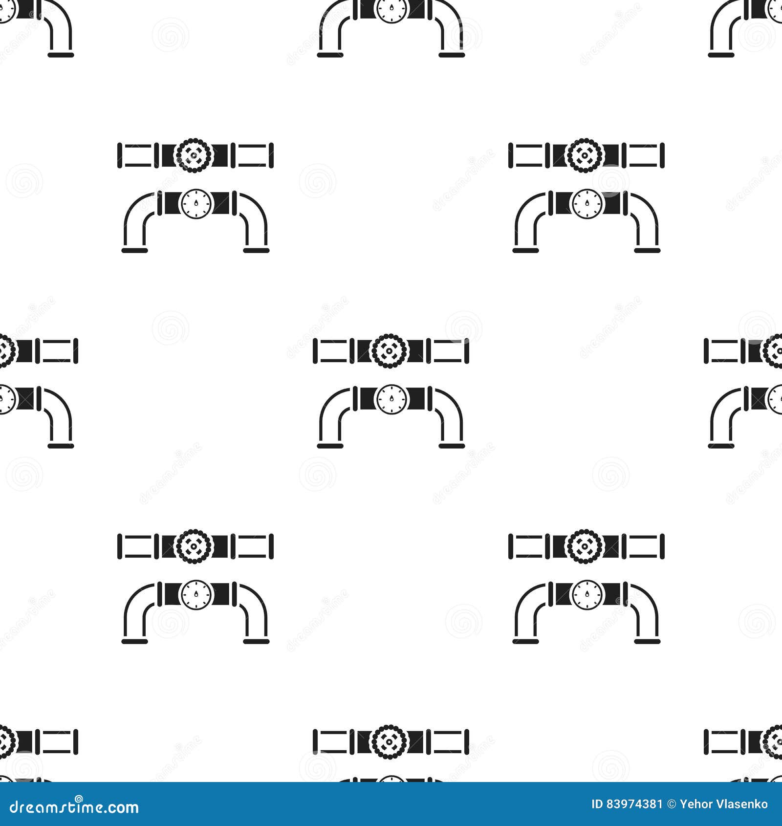 Valve and Meter Icon in Black Style Isolated on White Background ...