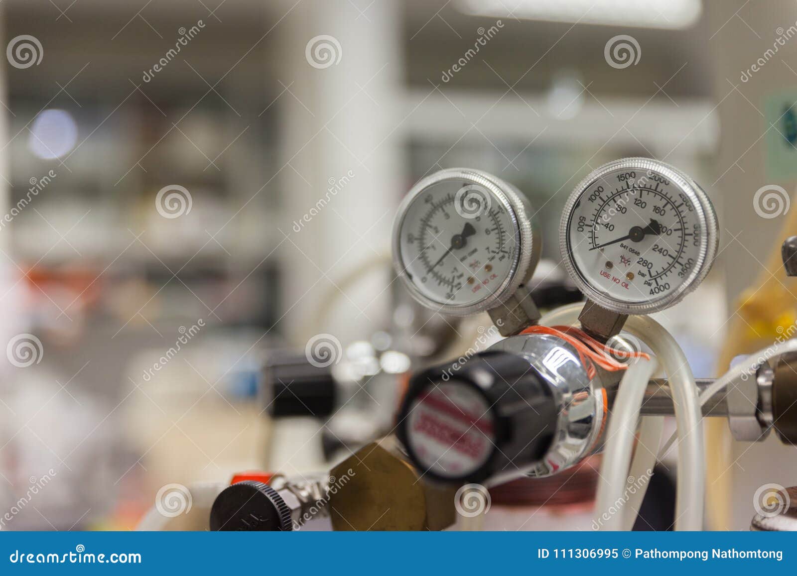 Valve of nitrogen tank stock image. Image of nitrogen - 111306995