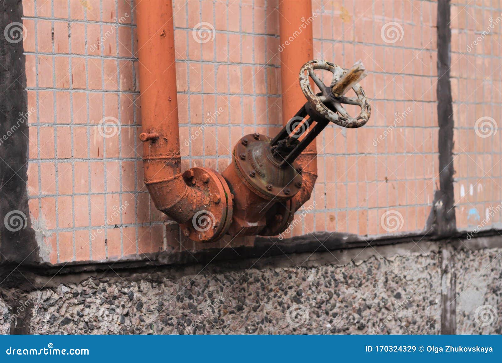 The Valve on the Pipe Gas Pipe Stock Image - Image of white ...
