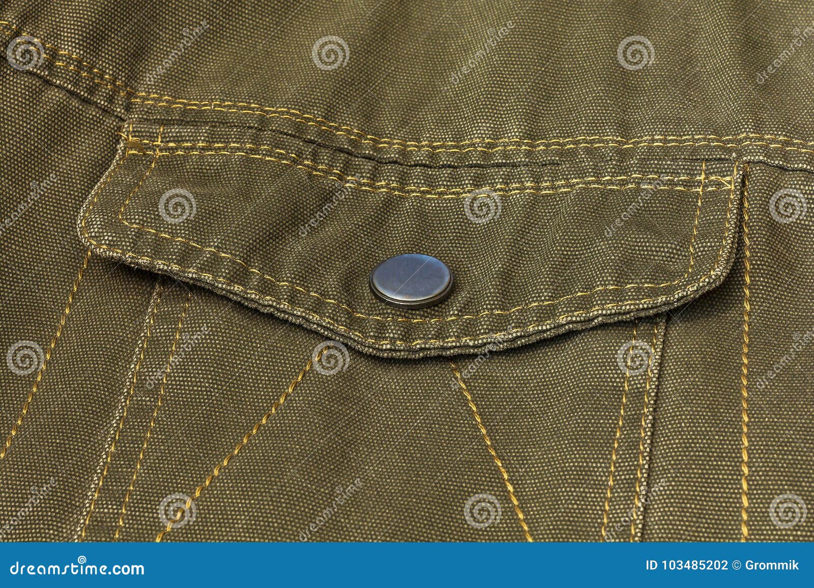 Valve Pocket with Button Clasp on Clothes Stock Photo - Image of valve ...