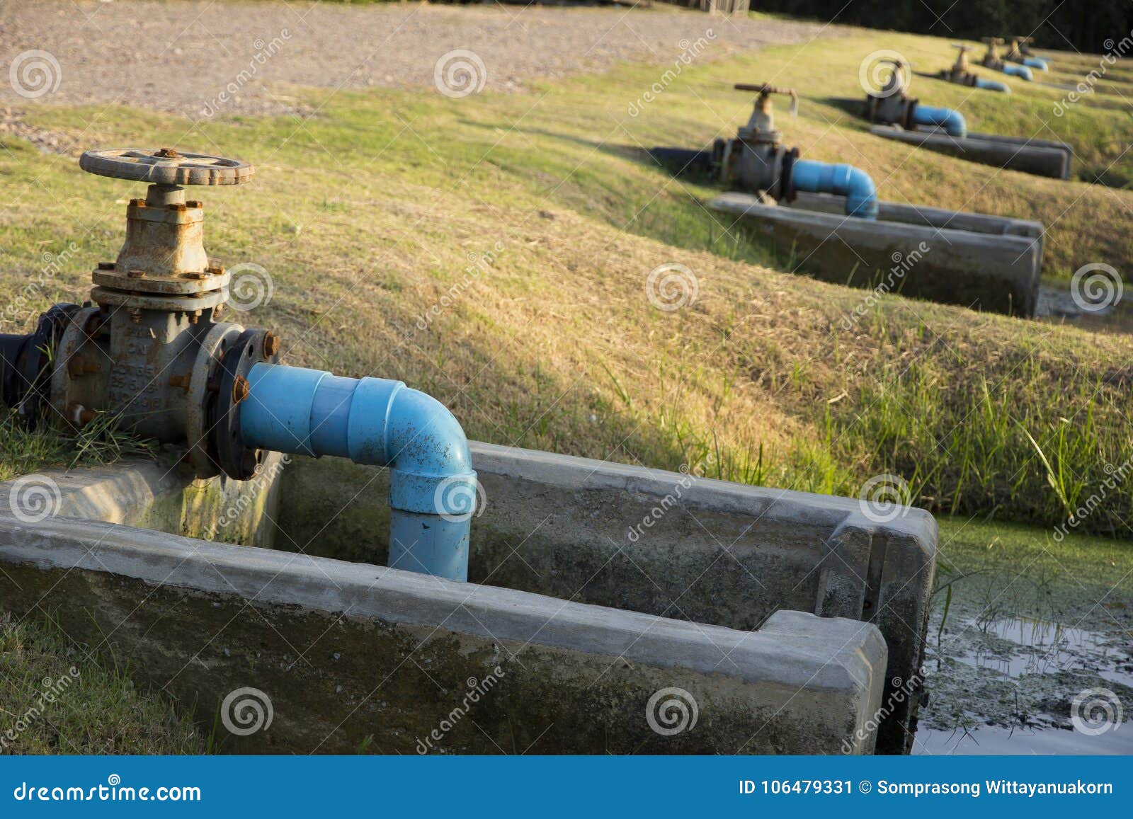 Valve for Shutting Off in Waste-water Treatment Pond Stock Image ... Valve for Shutting Off in Waste-water Treatment Pond Stock Image ...