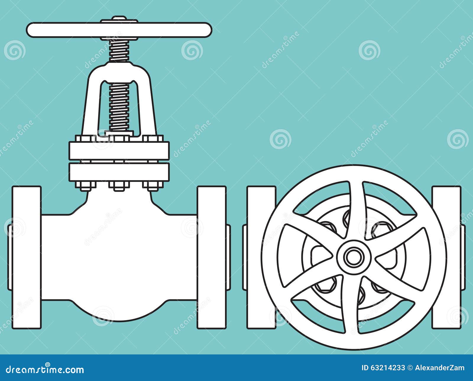 Valve top and side stock vector. Illustration of lateral - 63214233