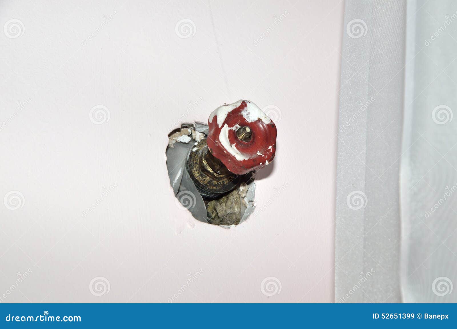 Valve in the wall stock image. Image of flow, wall, metal - 52651399