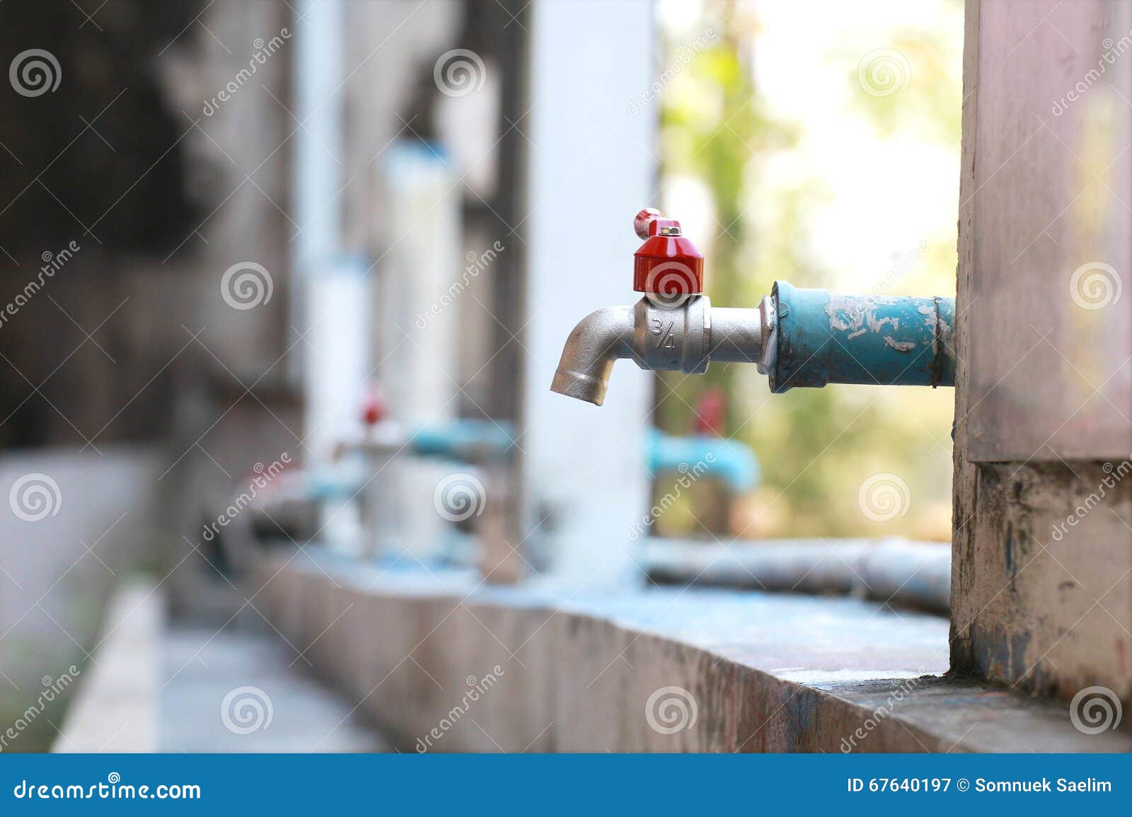 Valve water on wash basin stock image. Image of construction - 67640197