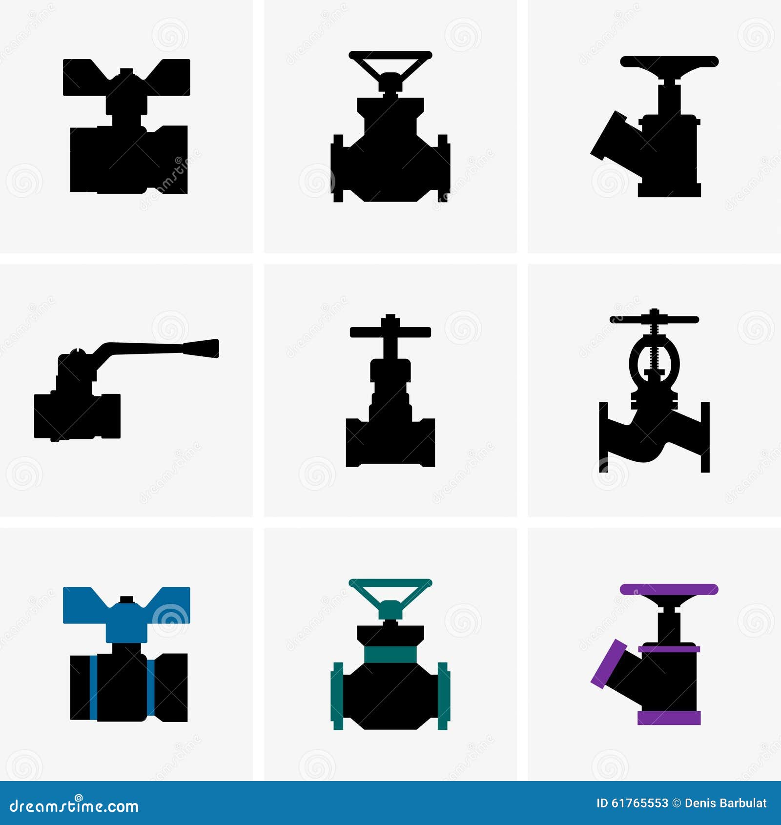 Valves stock vector. Illustration of water, pipeline - 61765553