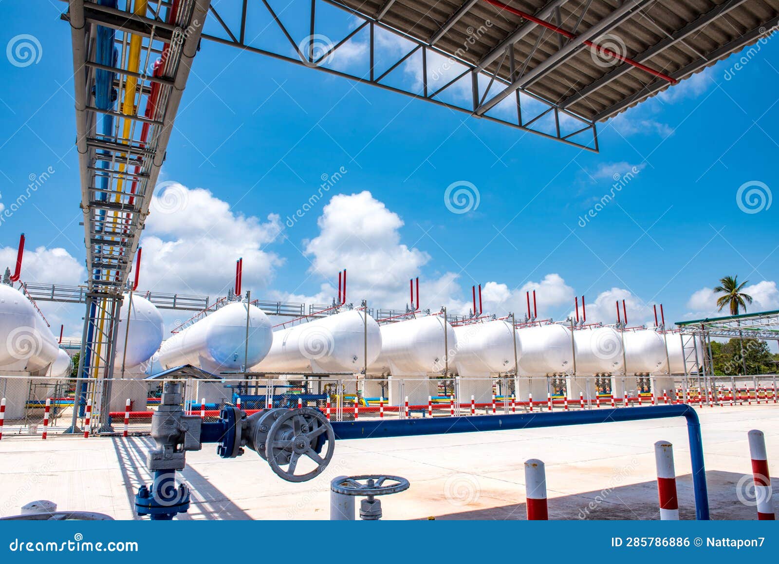Valves Gas Pipeline and Storage of Gasoline Stock Photo - Image of ...