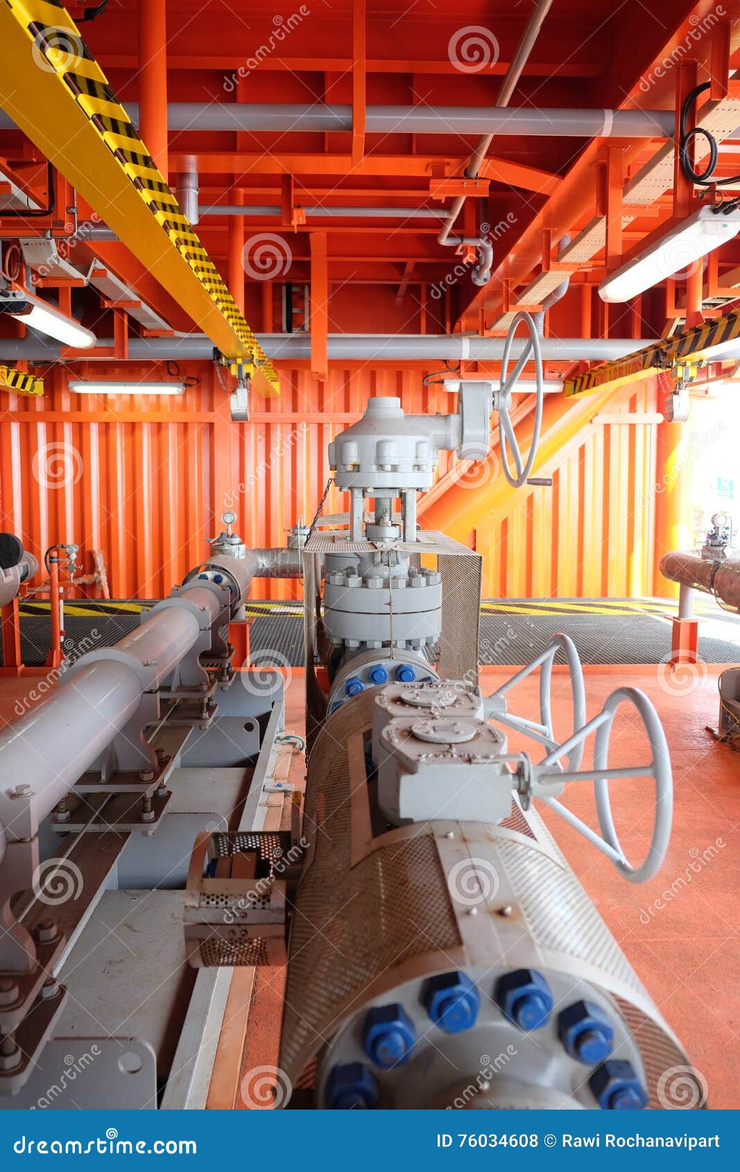 Valves Manual in the Production Process Stock Photo - Image of pipeline ...