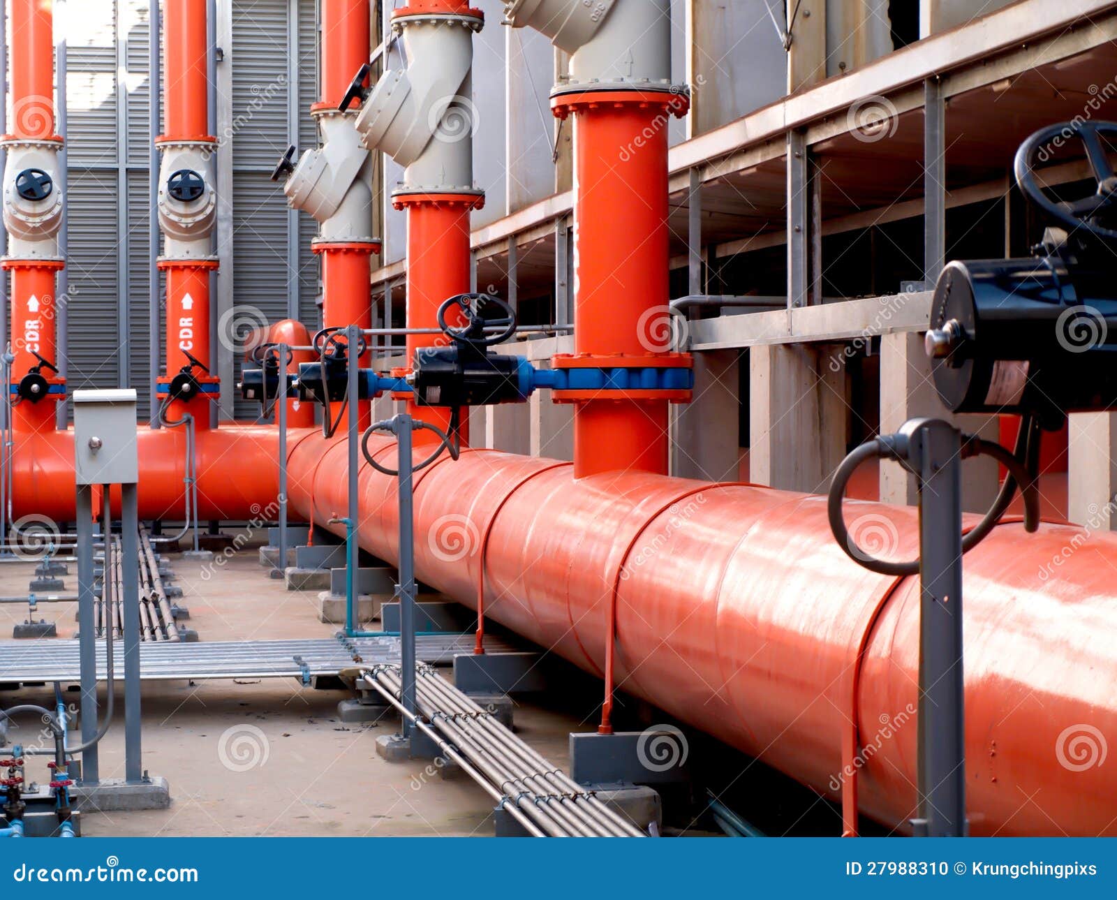 Valves and Orange Steel Pipes Stock Photo - Image of liquid, operations ...