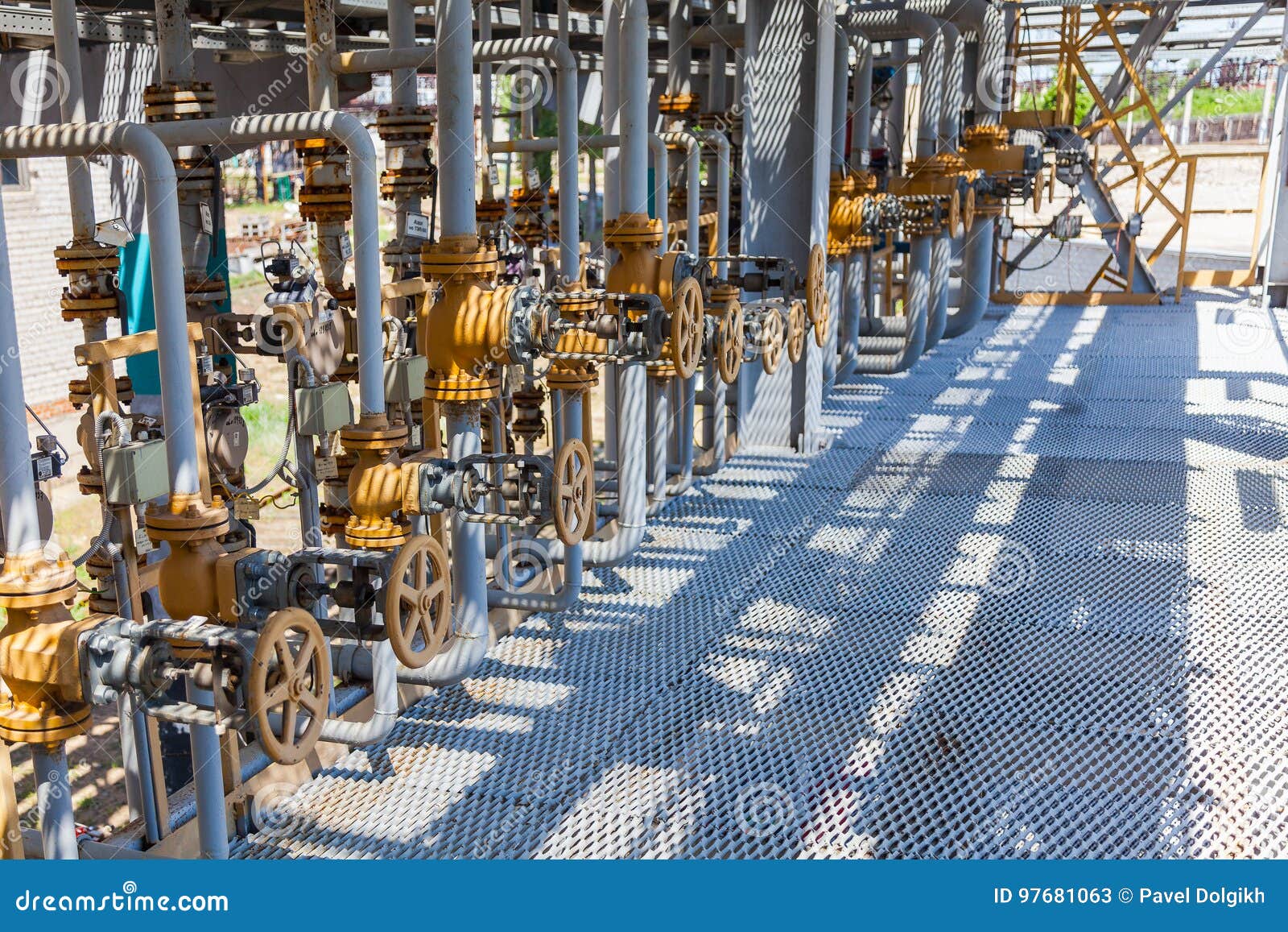 Valves Pipe Industry stock image. Image of plastic, blue - 97681063