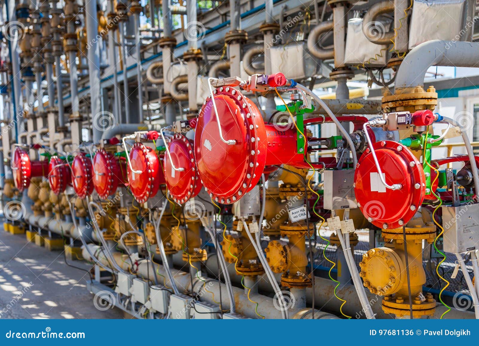 Valves Pipe Industry stock photo. Image of fuel, chemical - 97681136