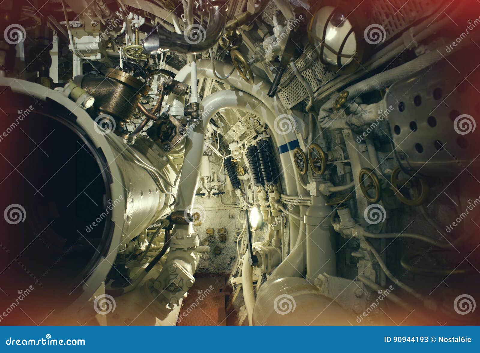Valves and Pipes in Old Submarine Stock Image - Image of main, power ...