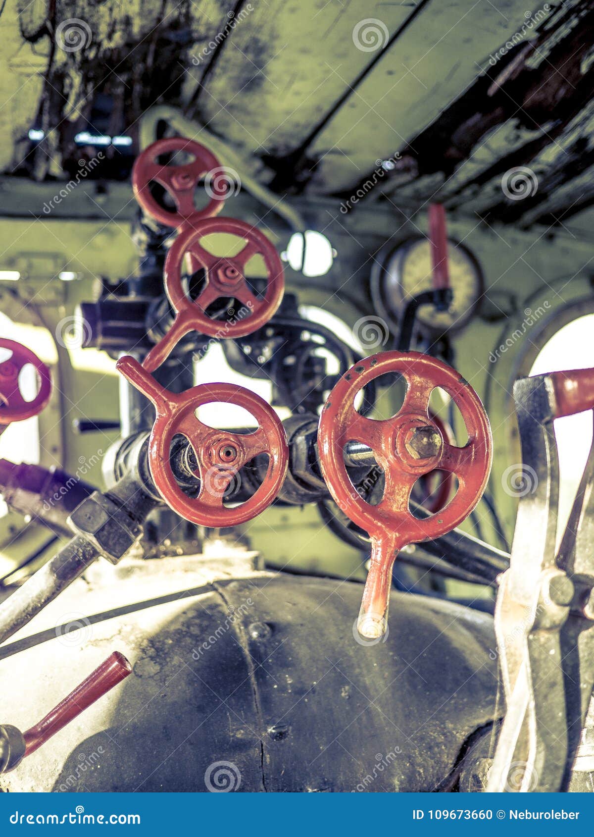 Valves in an steam machine stock photo. Image of engine - 109673660