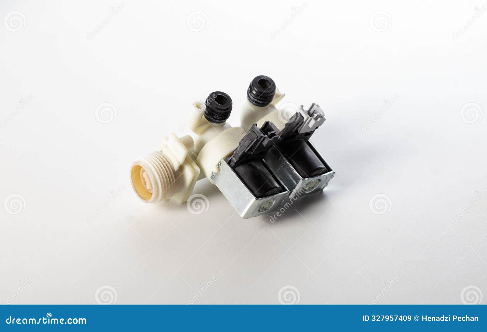 Valves for Water Supply in a Washing Machine on a White Background ...