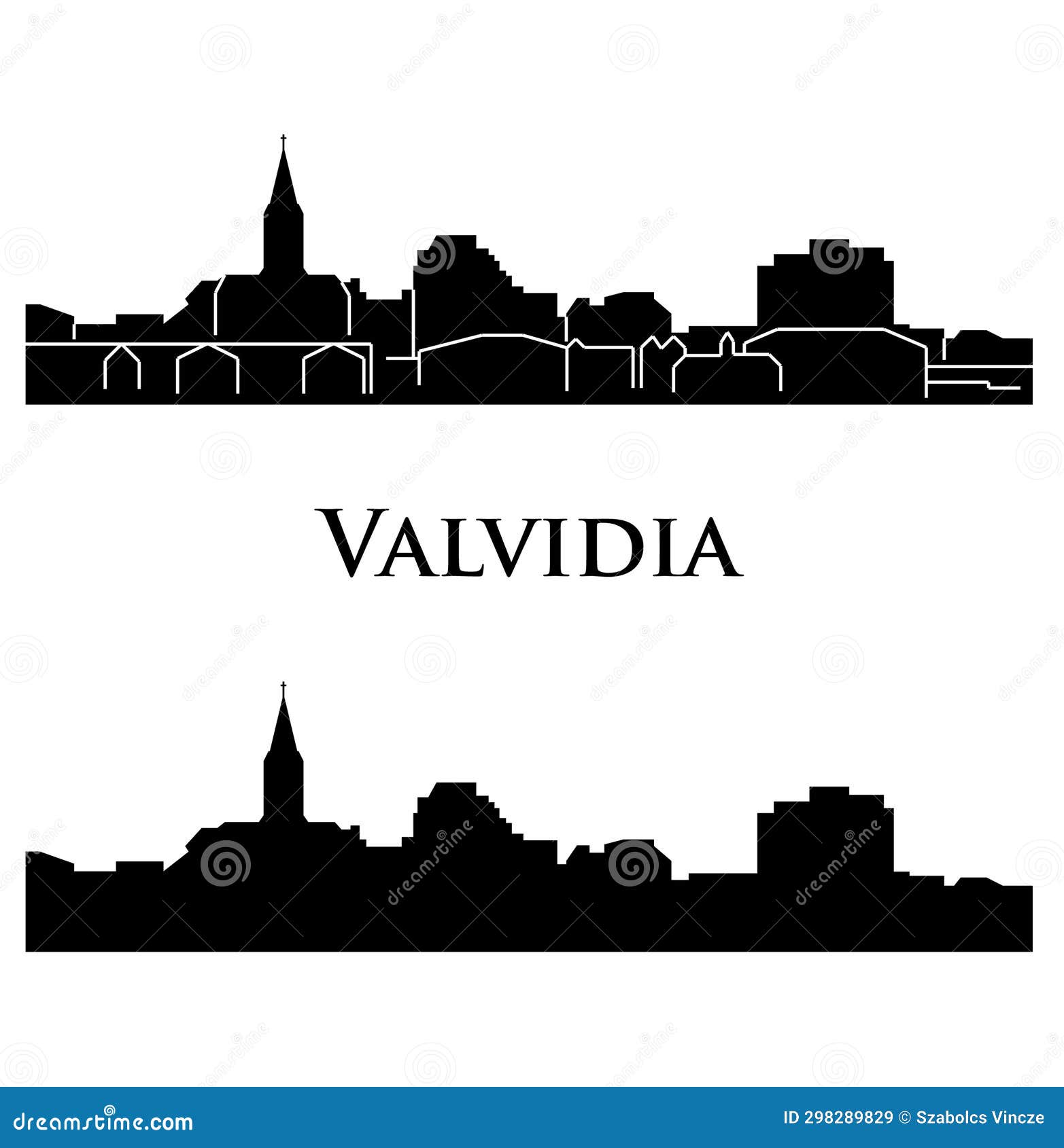 Valvidia, Chile stock vector. Illustration of landscape - 298289829