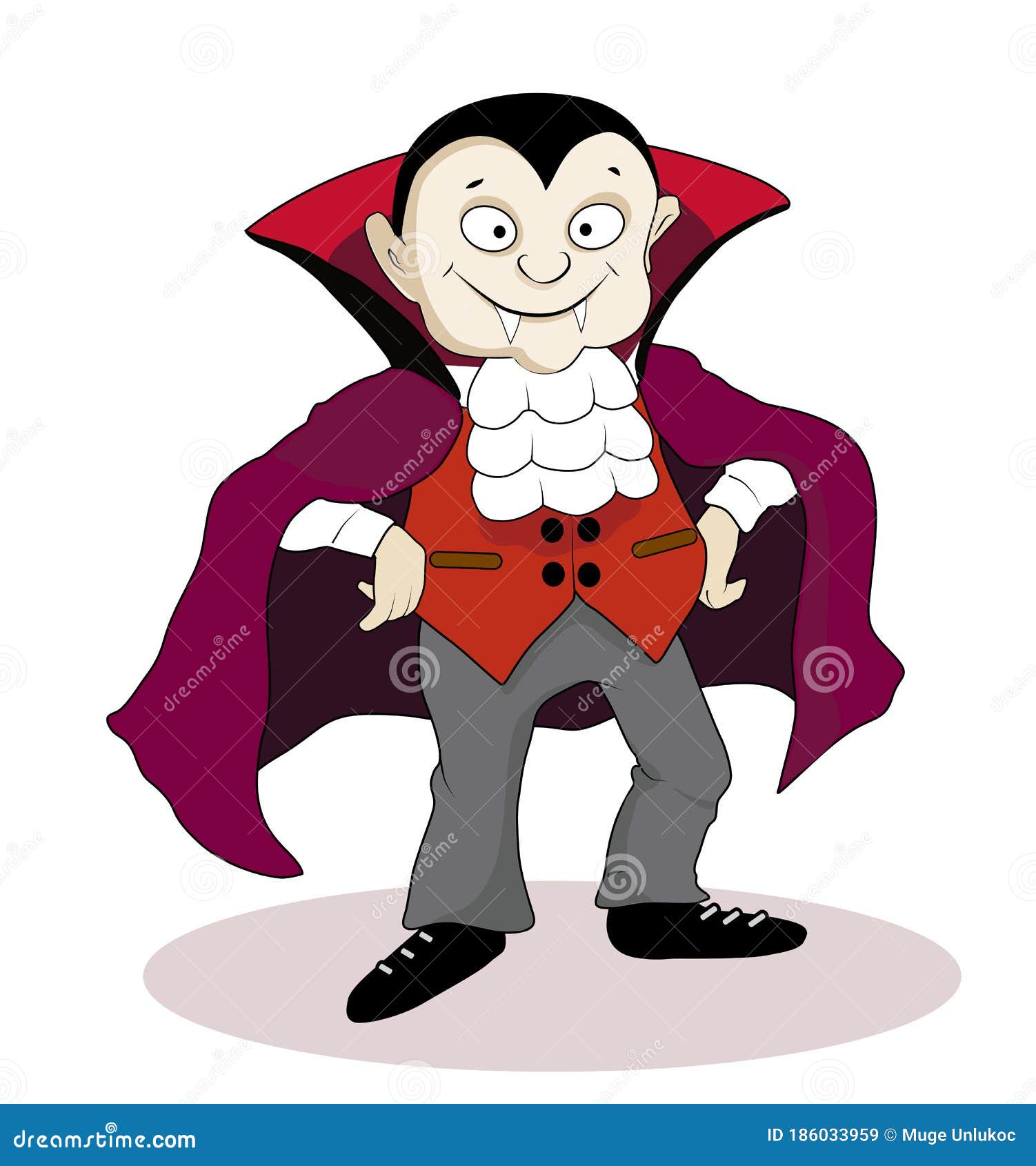 Cartoon Vector Illustration of a Cute Vampire Stock Vector ...