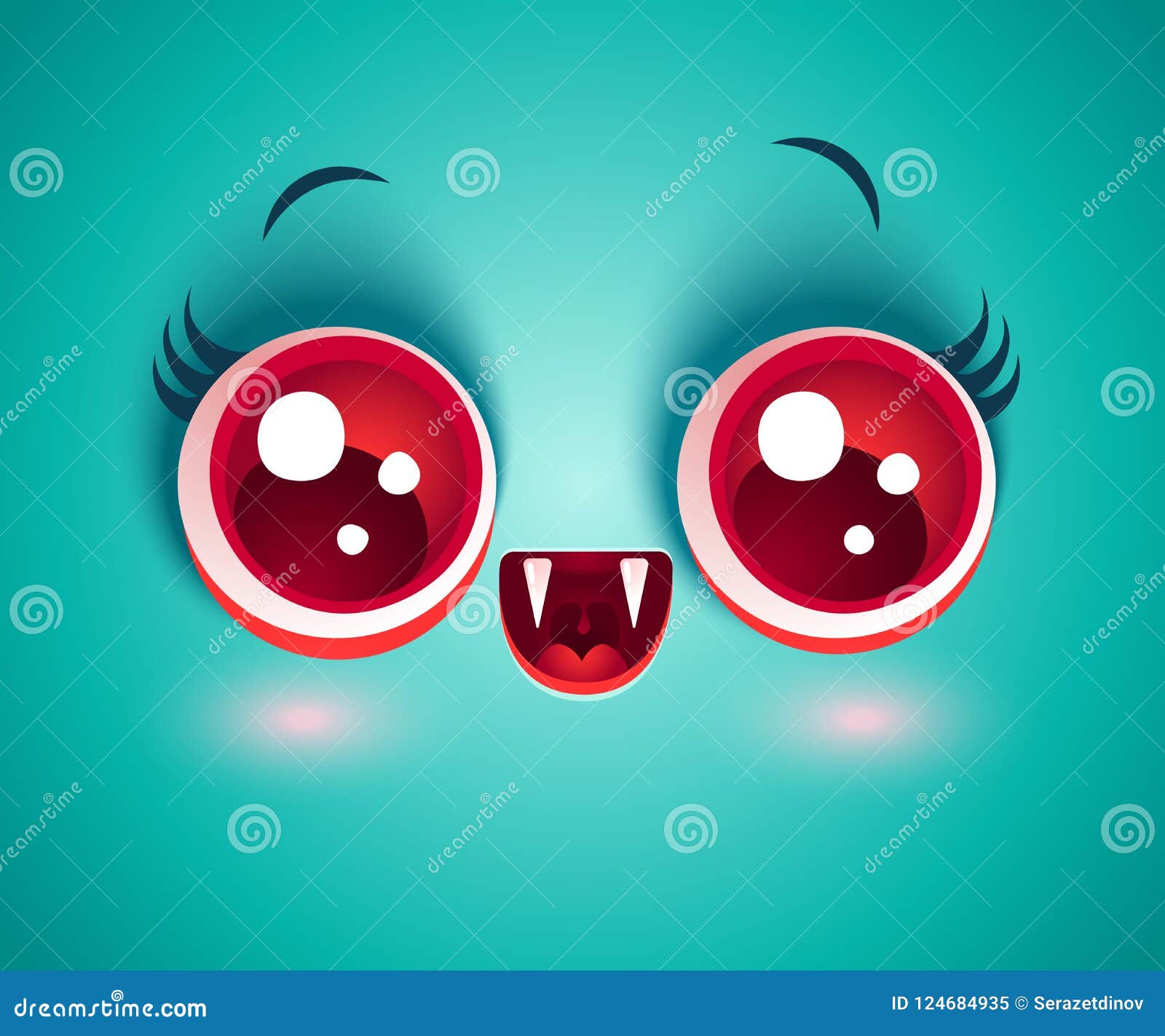 Vampire Avec Les Yeux Rouges Pour Halloween Illustration de Vecteur ...