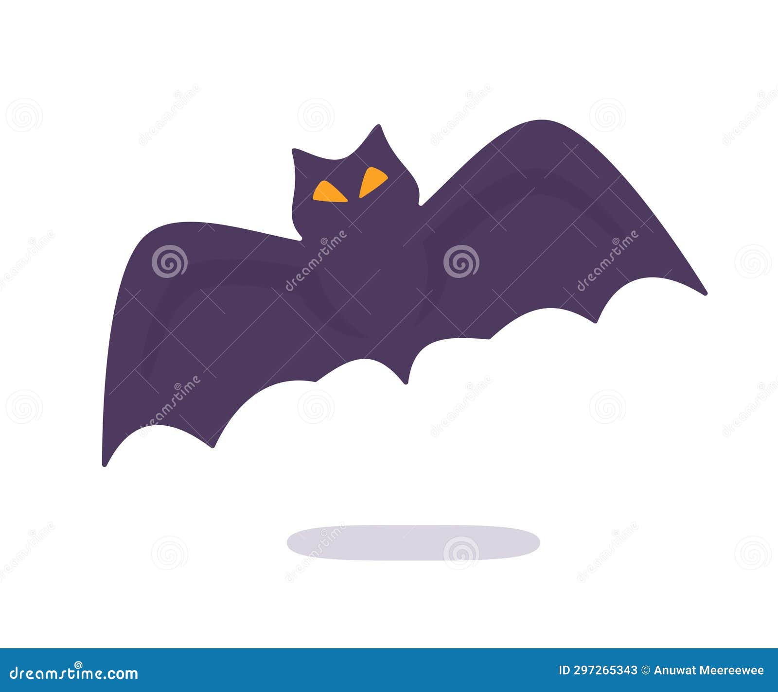Vampire Bat Cartoon Scary Ghost Bat Blood on Halloween Stock Vector ...