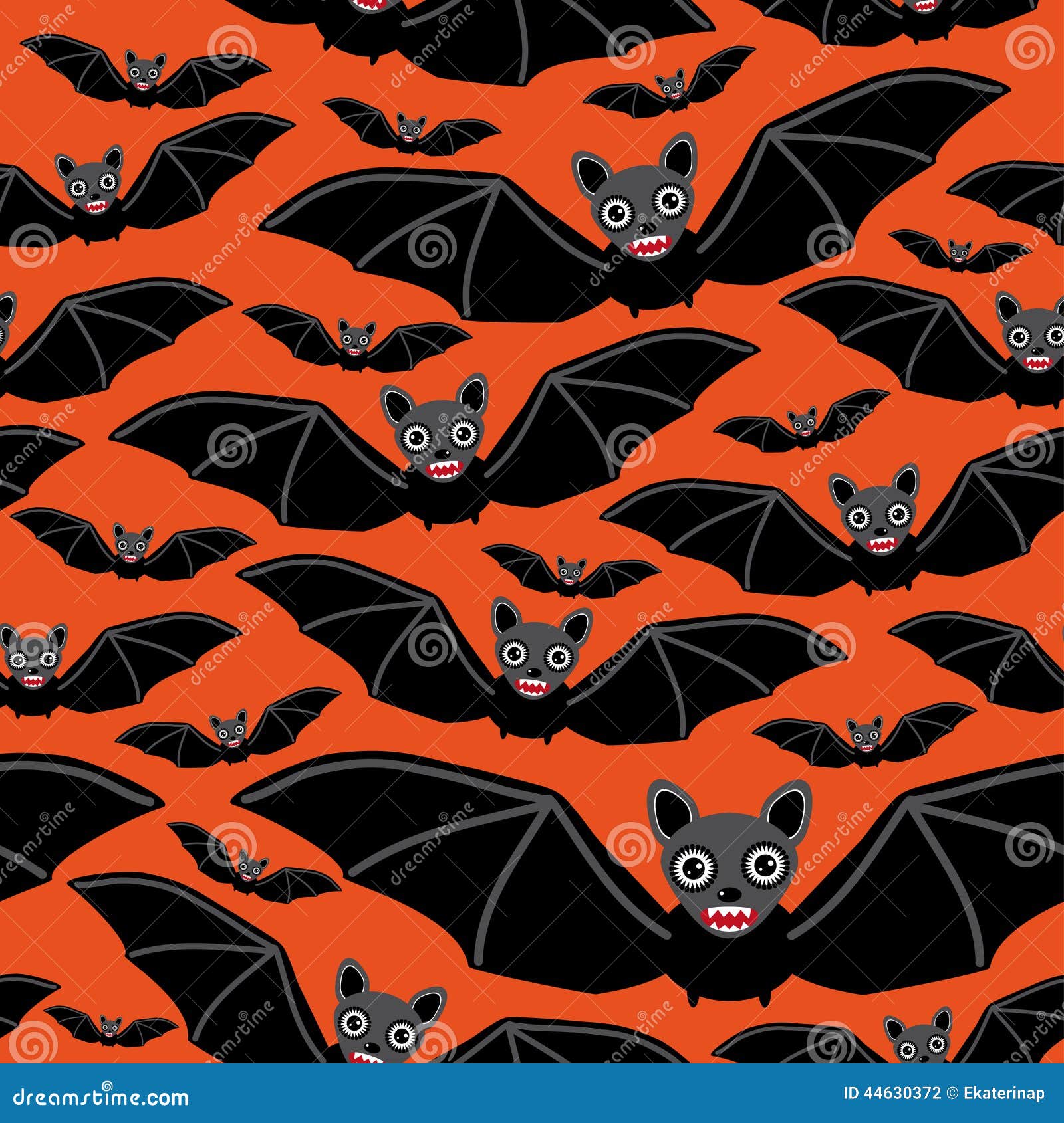 Vampire Bats on Orange Background. Stock Vector - Illustration of ...