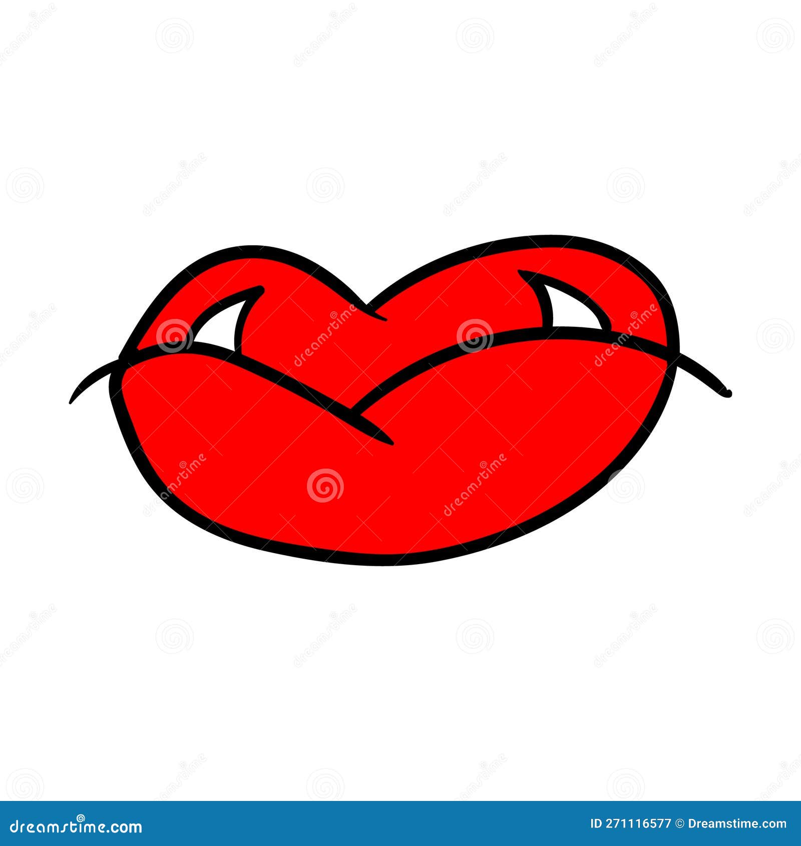 Vampire Bite and Kiss Illustration. Red Lips with Vampire Teeth ...