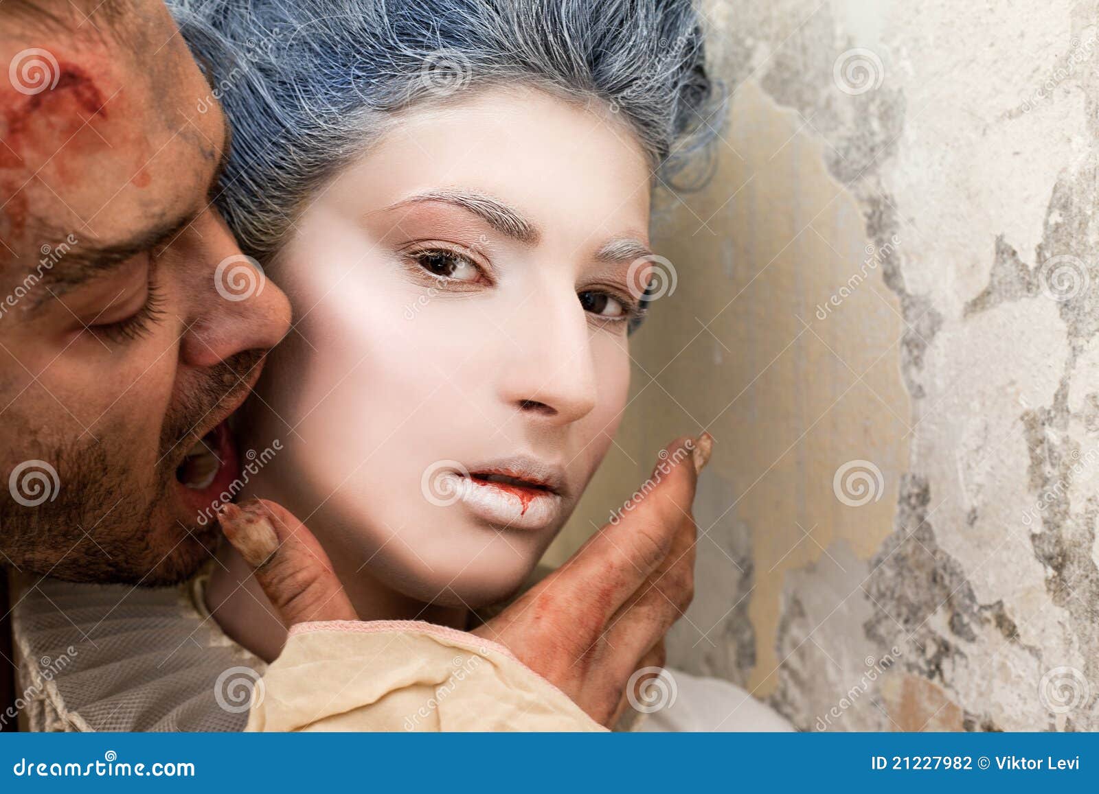 Girl Vampire Biting Neck