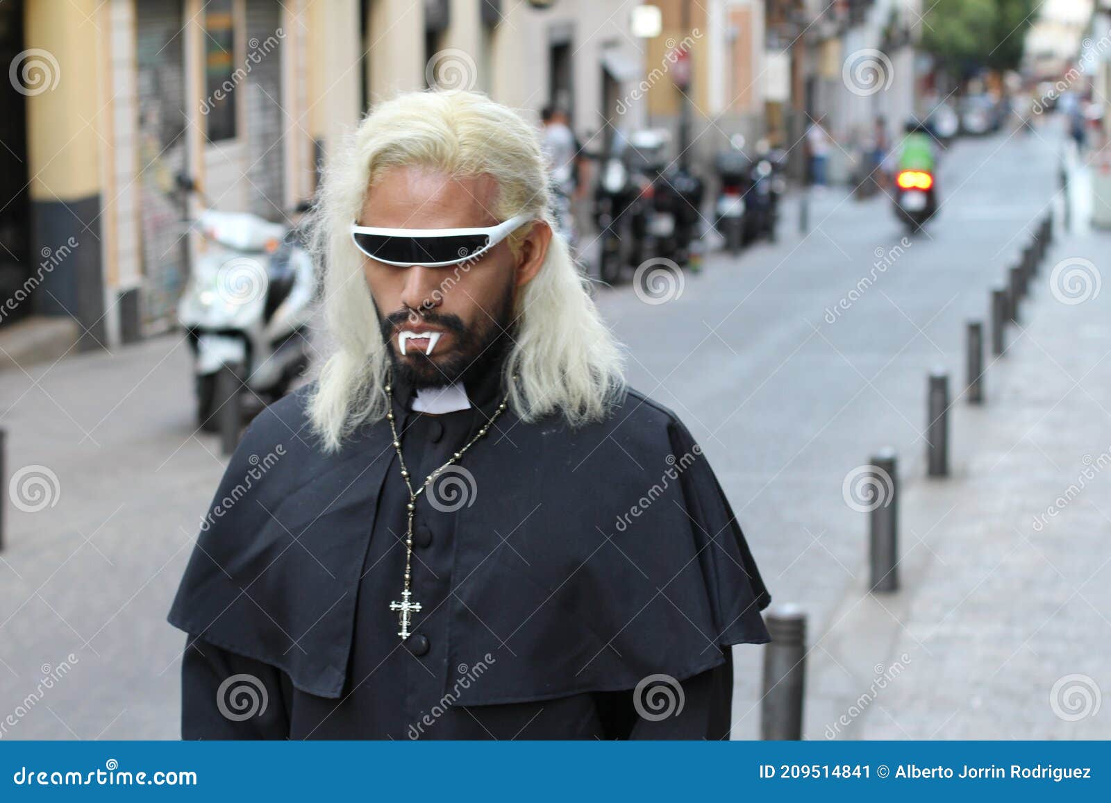 Vampire with Blonde Hair Disguised As Pastor Stock Image - Image of ...