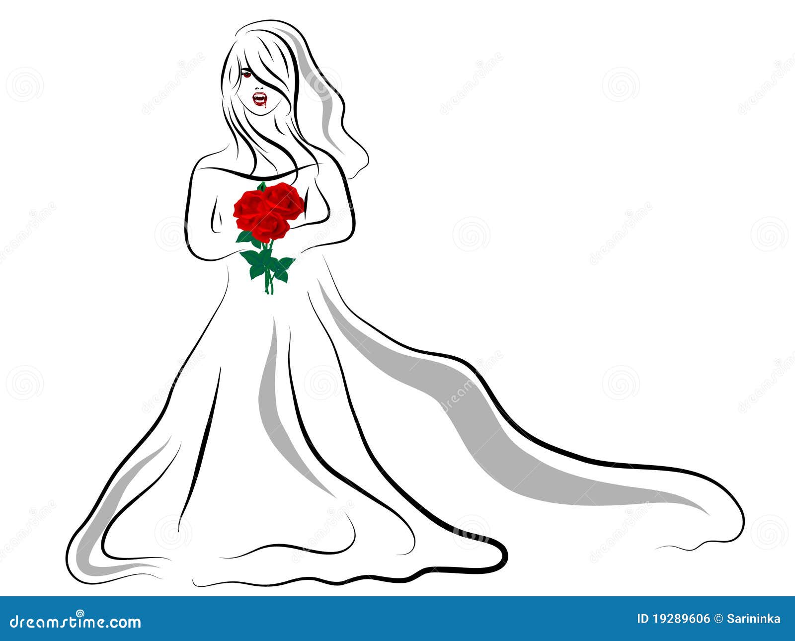 Vampire bride stock vector. Illustration of embracing - 19289606