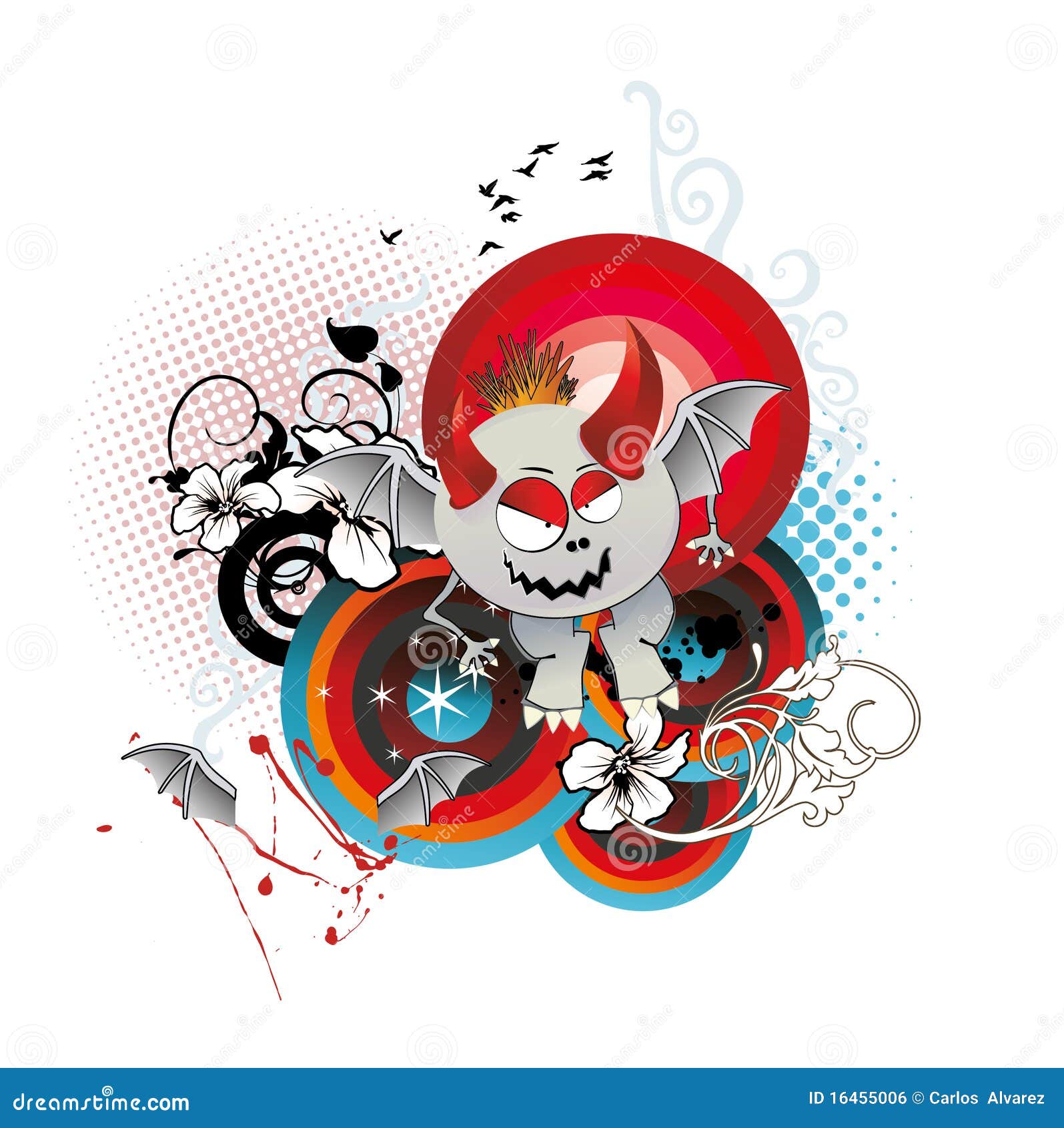 3D Vampire Cartoon Illustration Showing Creepy Hopping Poses Stock ...