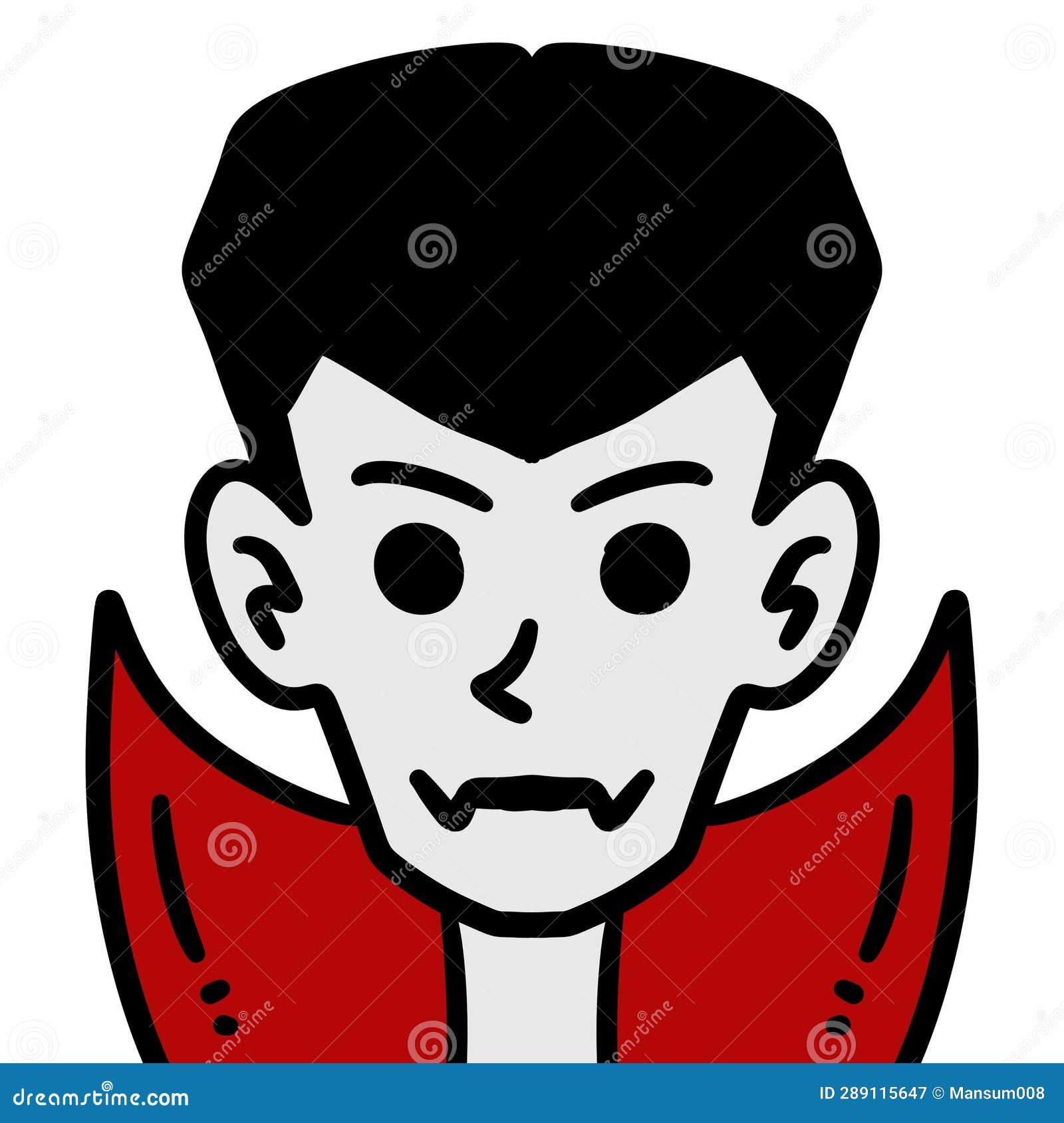 Vampire Cartoon on White Background Stock Illustration - Illustration ...