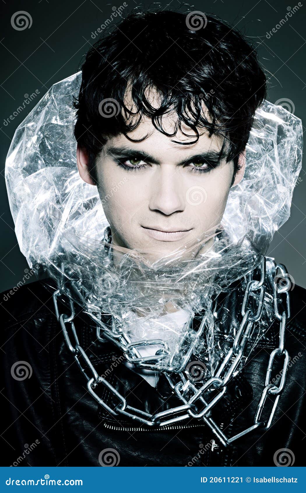 Vampire with Chains and Leather Jacket Stock Image - Image of power ...