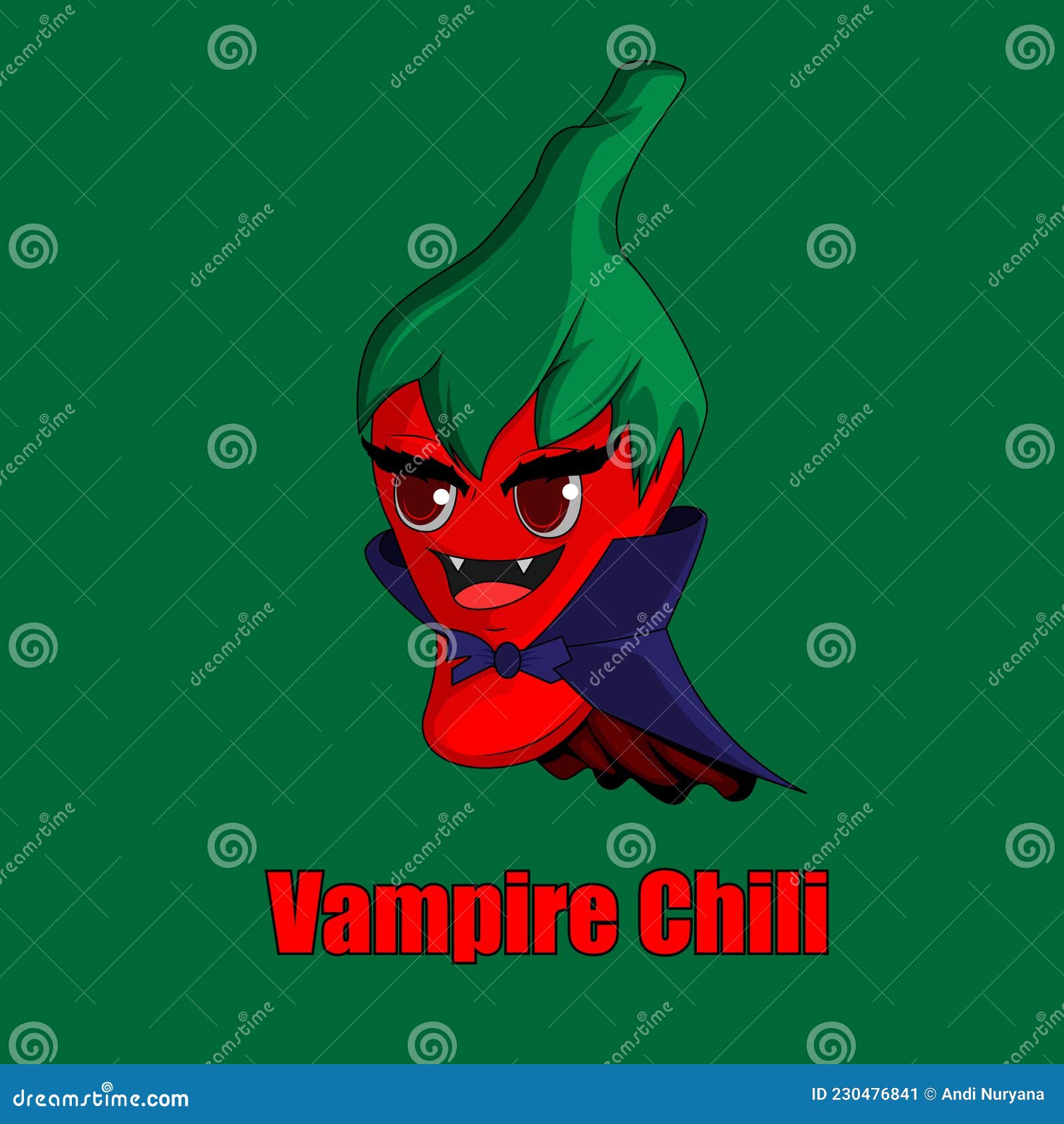 Vampire Chili Vector Illustration Stock Vector - Illustration of ...