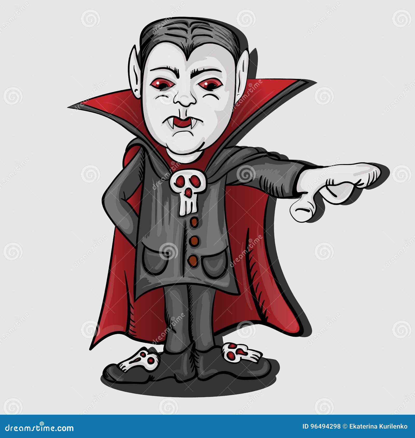 Vampire in a Cloak with an Outstretched Arm Stock Vector - Illustration ...