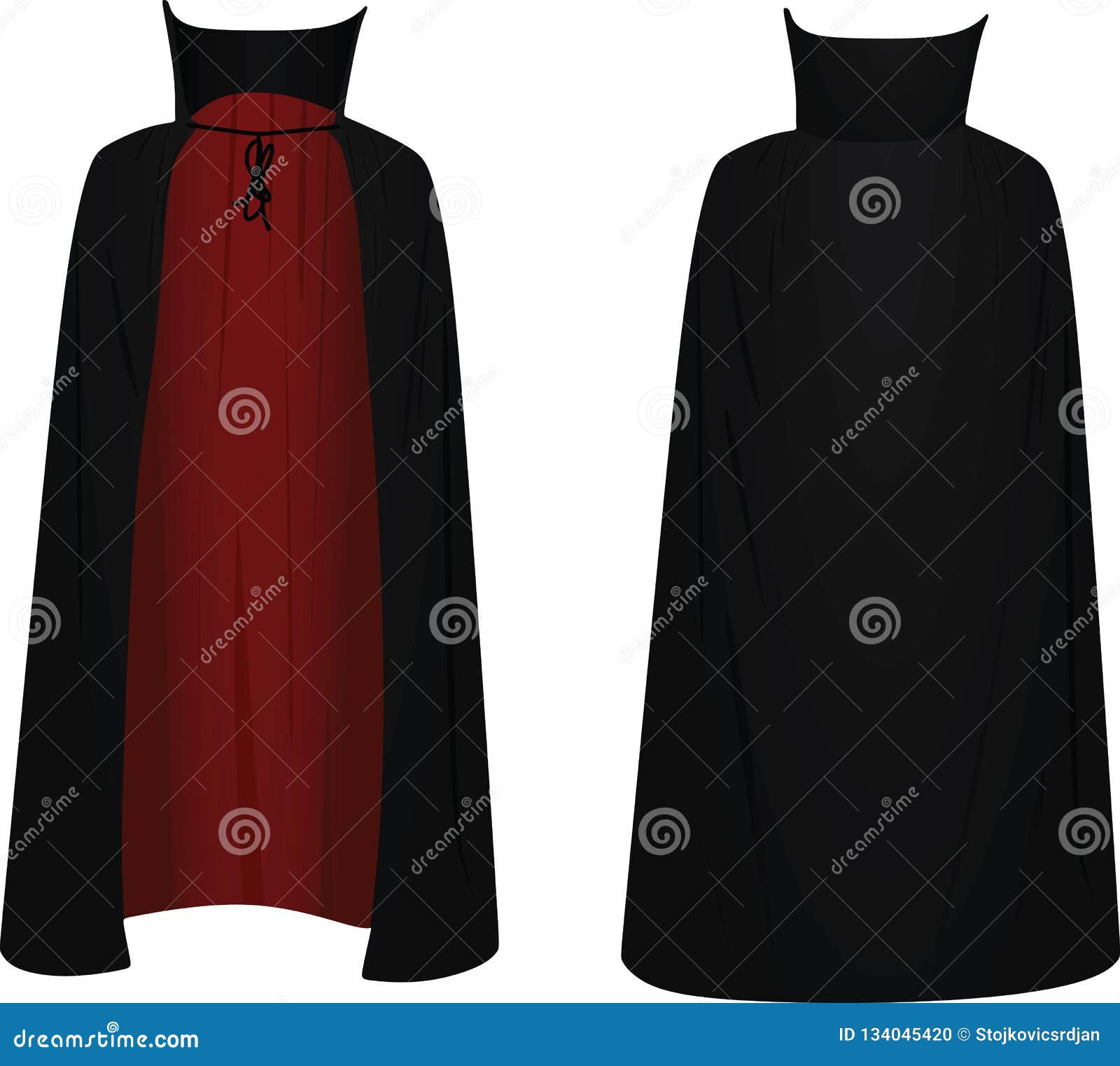 Vampire Coat, Front and Back View Stock Vector - Illustration of dress ...