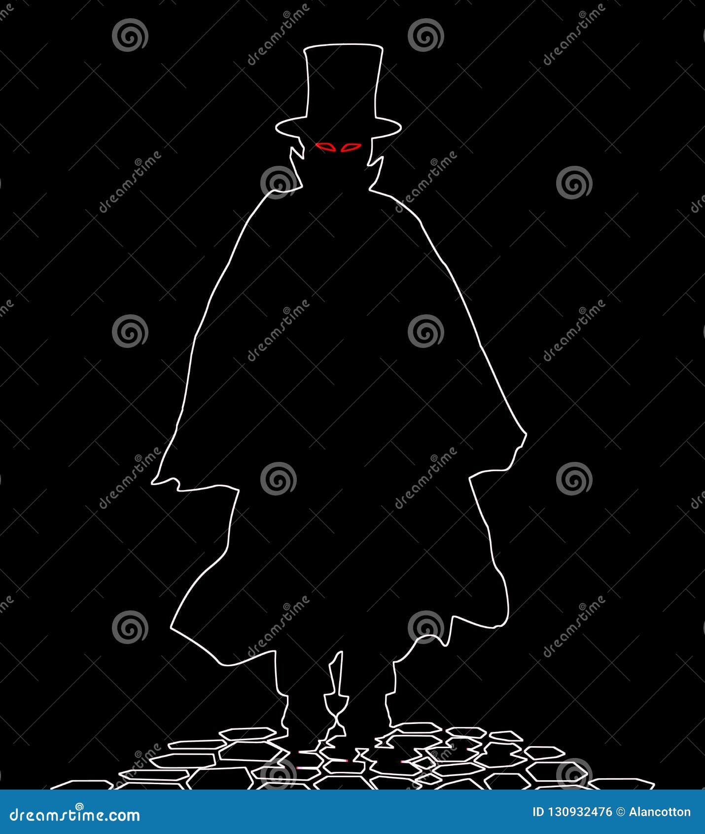 Vampire White Line Drawing stock illustration. Illustration of drawing ...