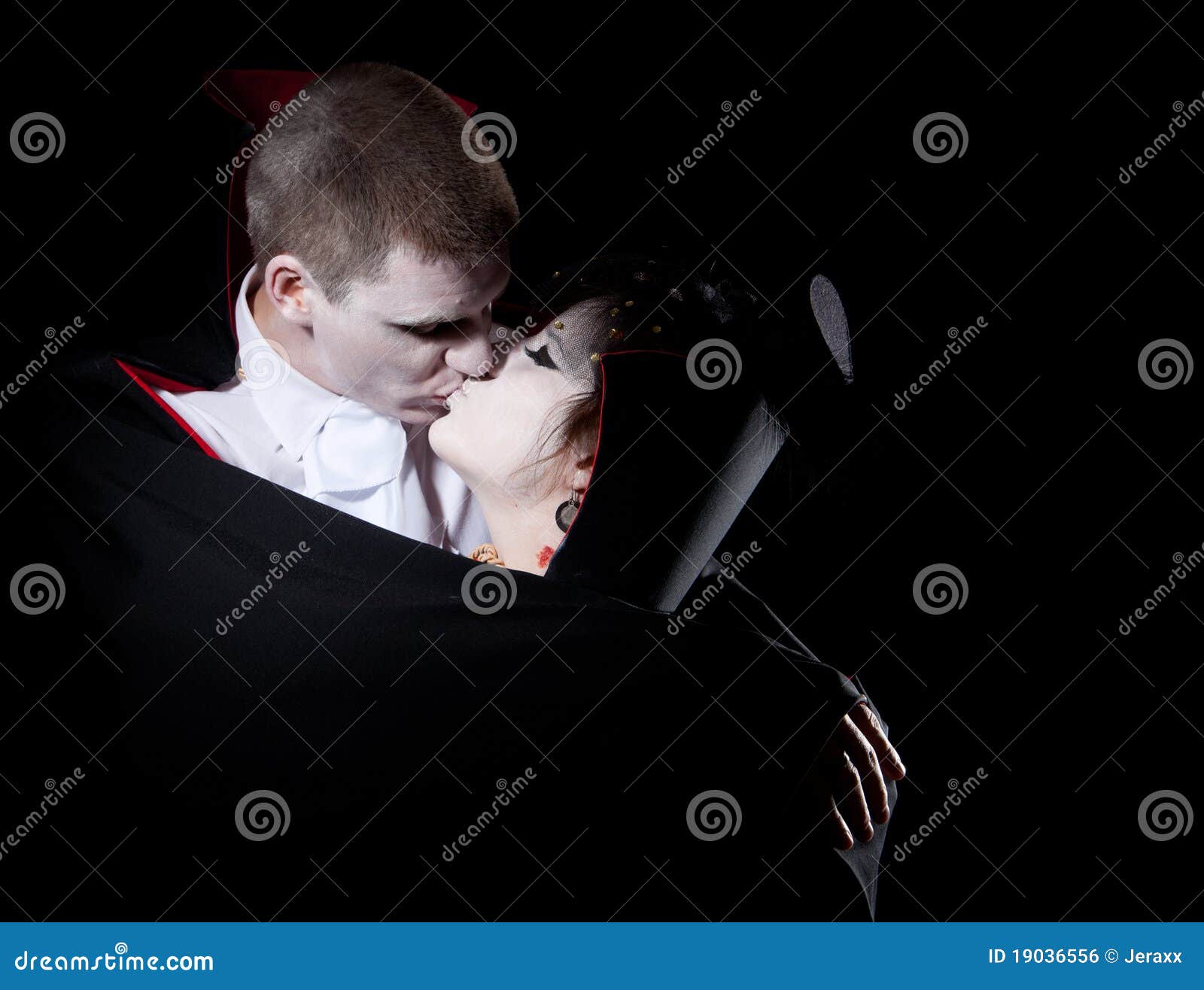 Vampire couple kiss stock photo. Image of beauty, kissing - 19036556