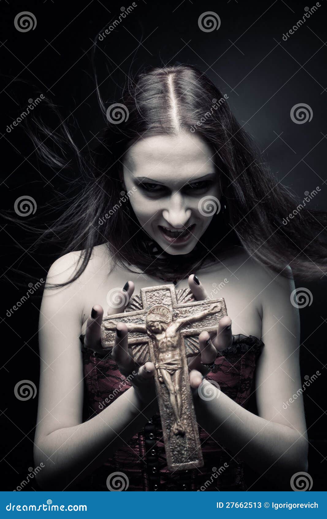 Vampire with crucifix stock image. Image of terrific - 27662513