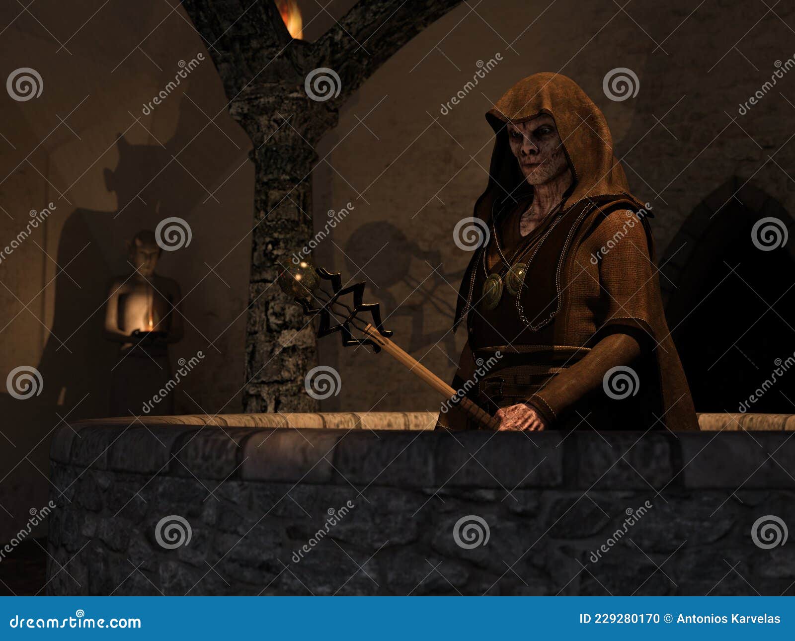 Vampire in a Crypt Under the Ground Stock Illustration - Illustration ...
