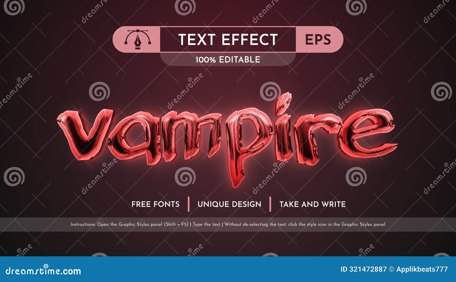 Vampire Font Vector Illustration | CartoonDealer.com #56345788