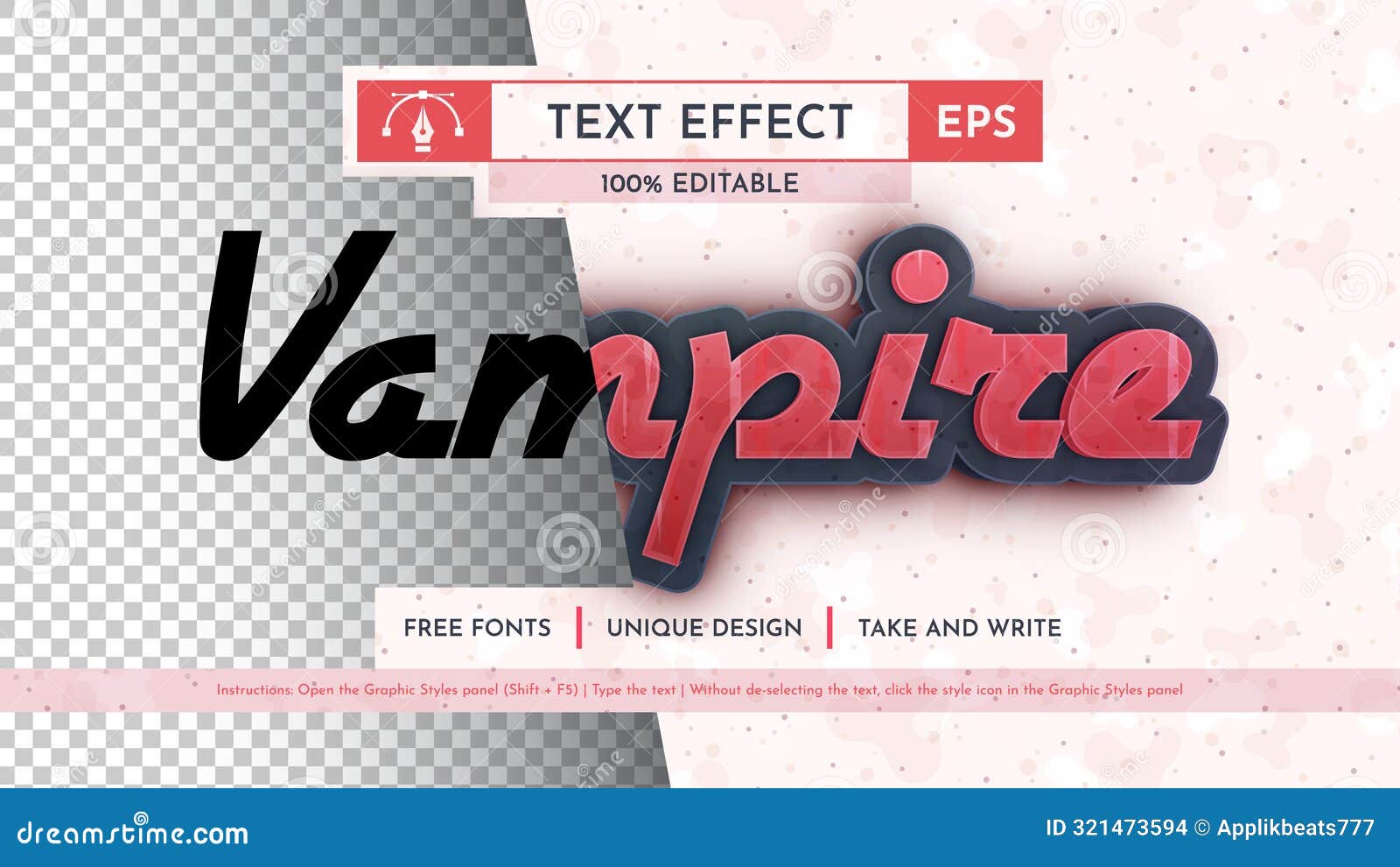 Vampire - Editable Text Effect, Font Style Stock Vector - Illustration ...