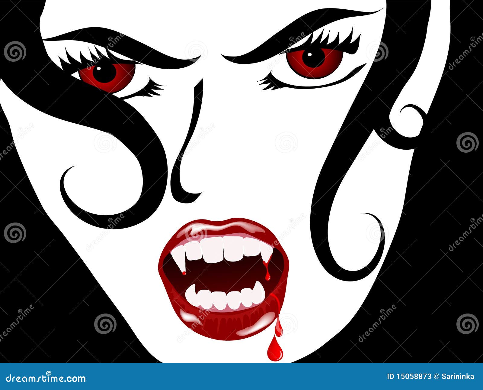 Vampire face stock vector. Illustration of hair, black - 15058873