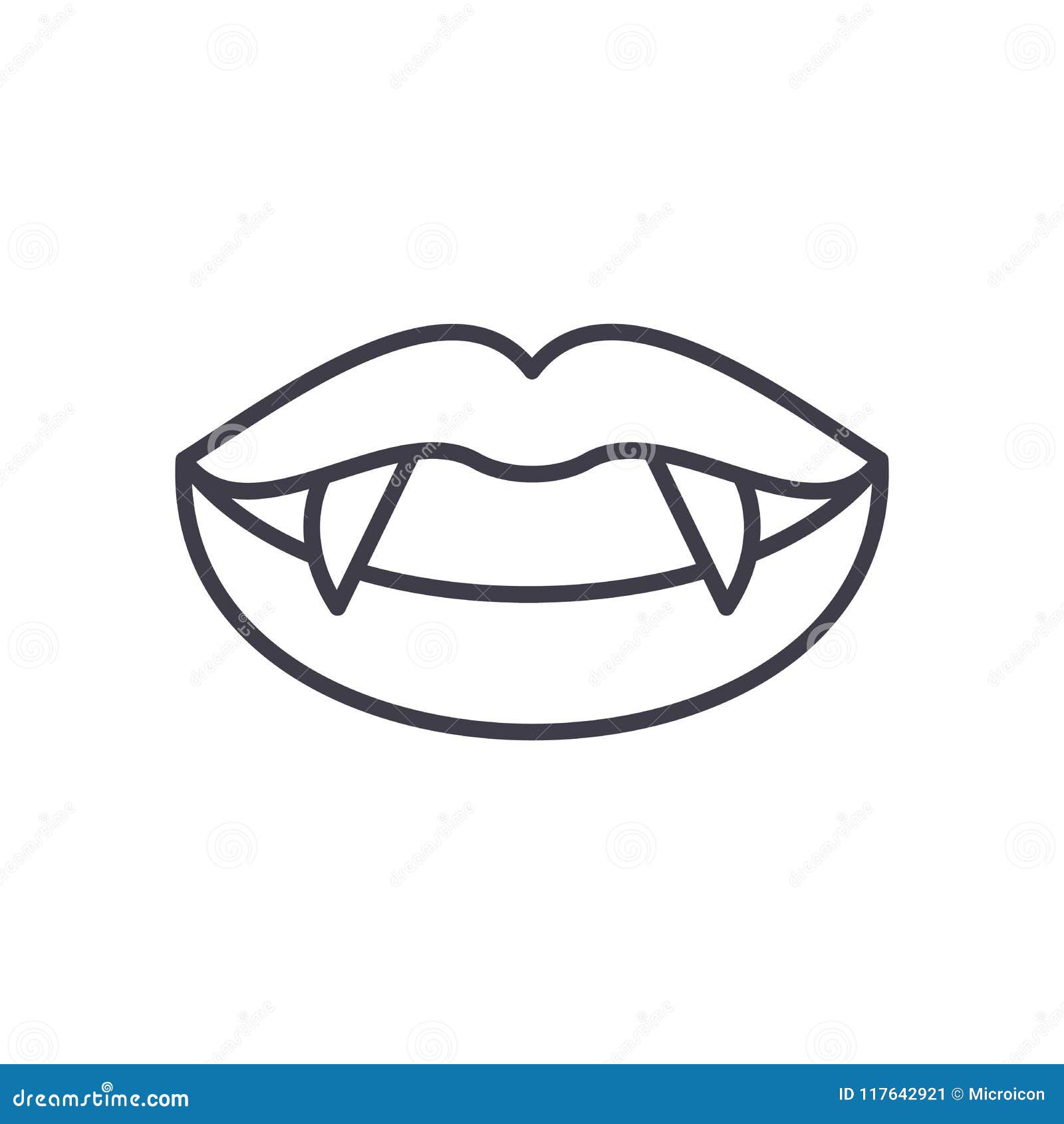 Vampire Fangs Black Icon Concept. Vampire Fangs Flat Vector Symbol ...