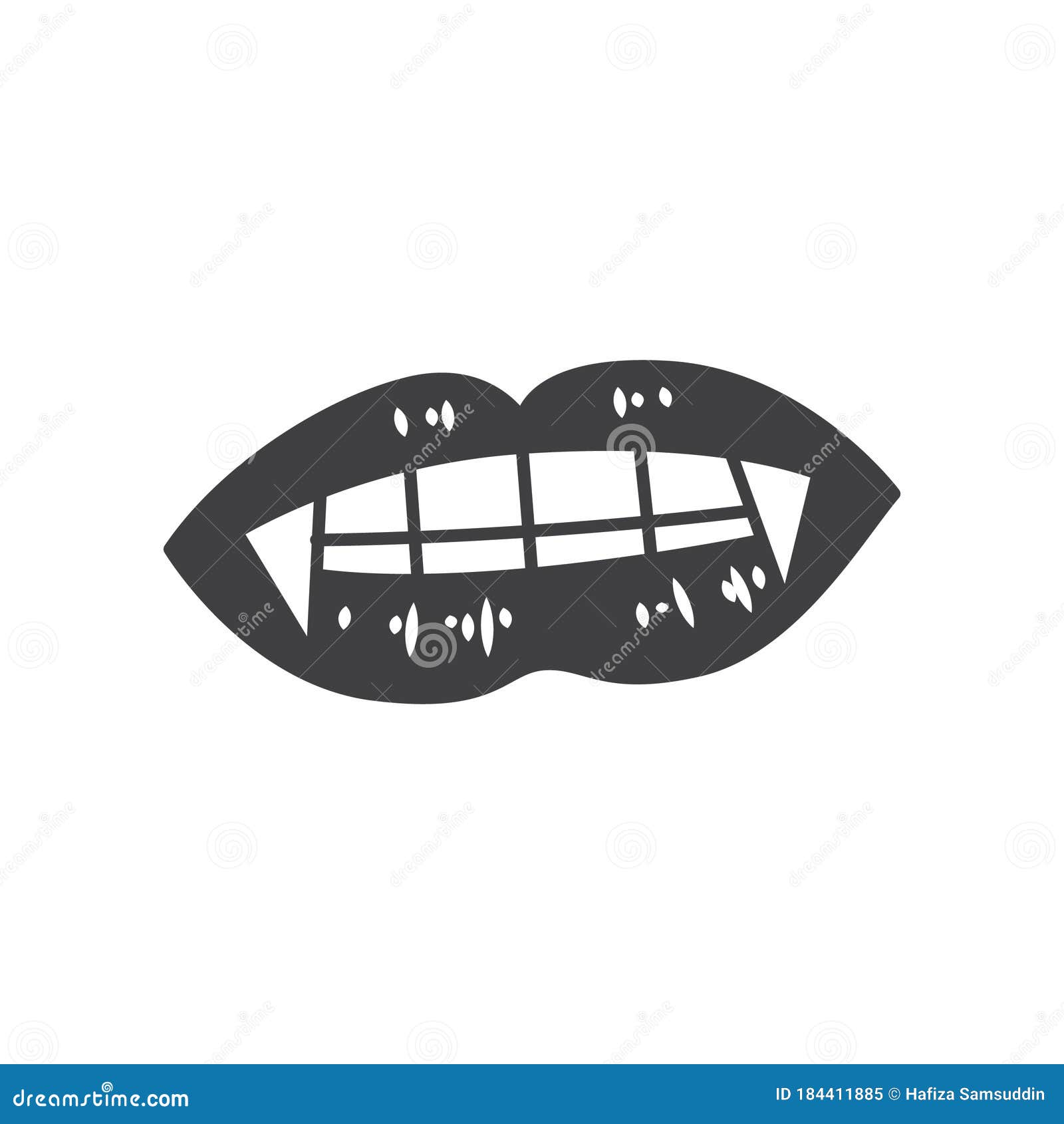 Vampire Fangs. Vector Illustration Decorative Background Design Stock ...