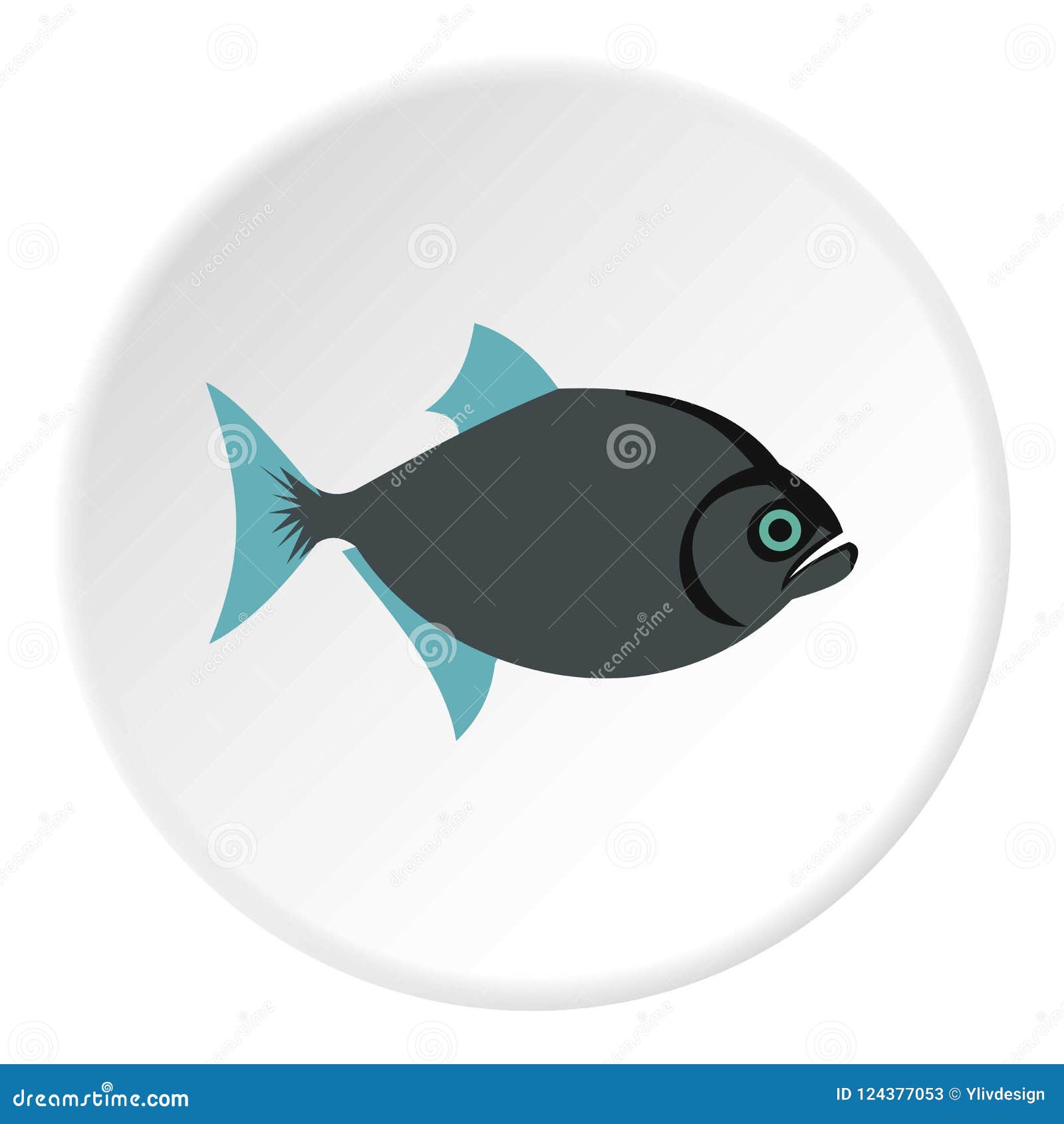 Vampire Fish Icon, Flat Style Stock Illustration - Illustration of meat ...