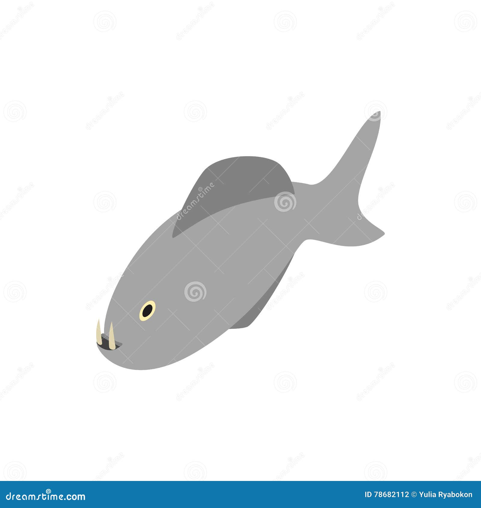 Vampire Fish Icon, Isometric 3d Style Stock Vector - Illustration of ...