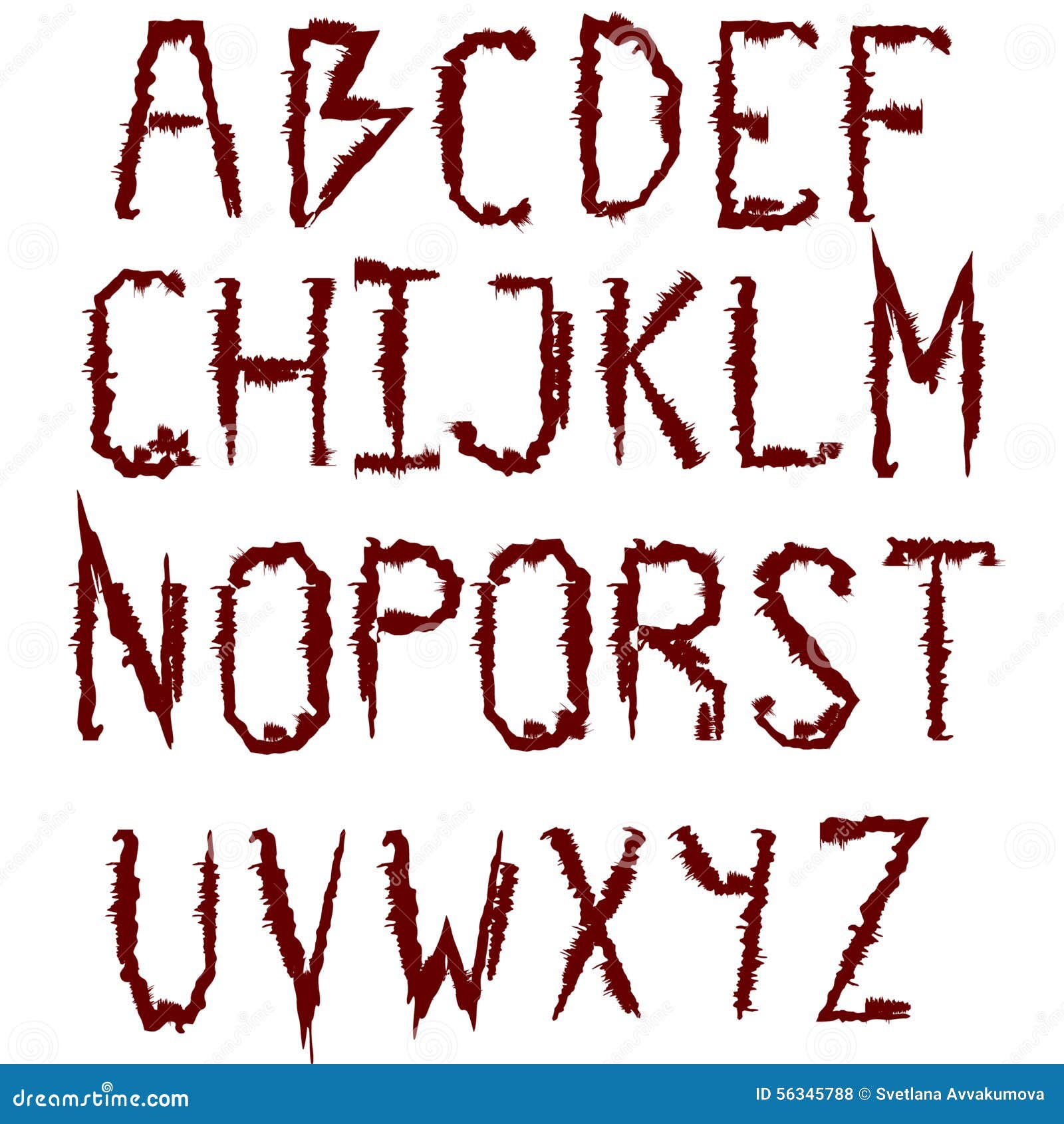 Bloody Alphabet Vector Image For Design. Deadly Alphabet Logo ...