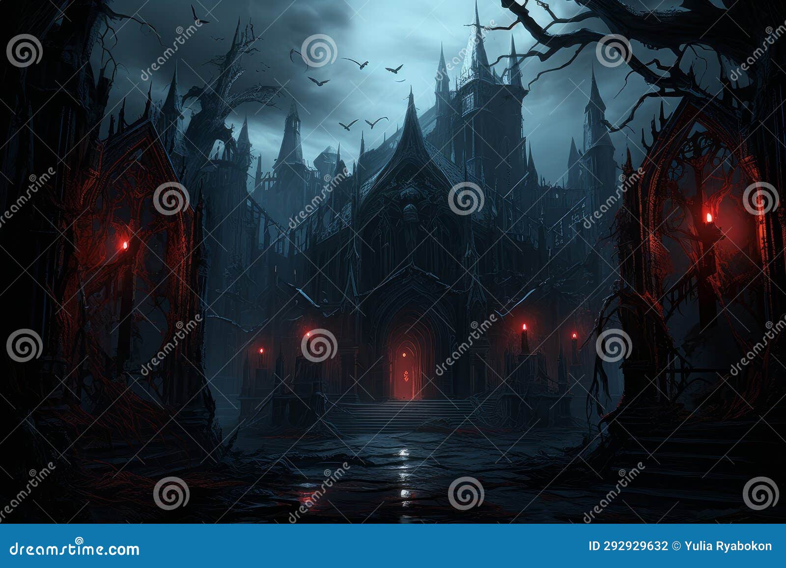 Vampire Gate Castle Game. Generate Ai Stock Photo - Image of mystical ...