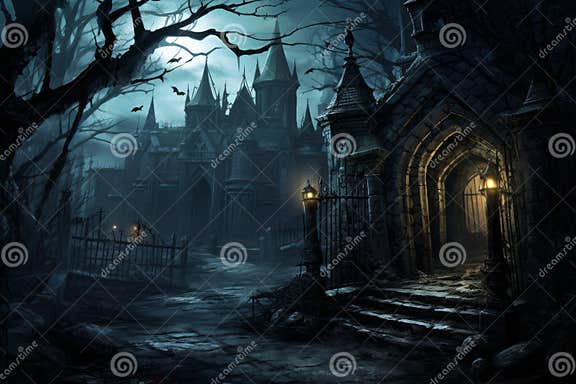 Vampire Gate Castle Mystical. Generate Ai Stock Photo - Image of ...