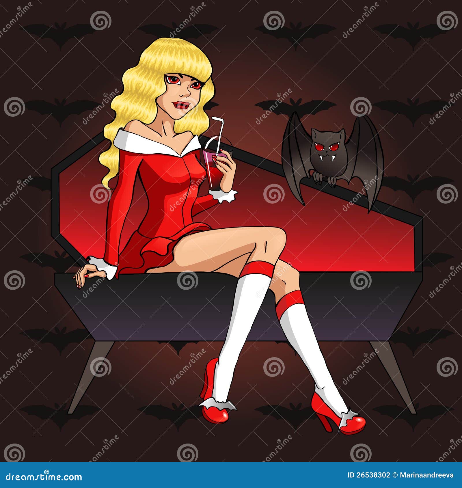 Vampire girl stock vector. Illustration of evil, celebration - 26538302