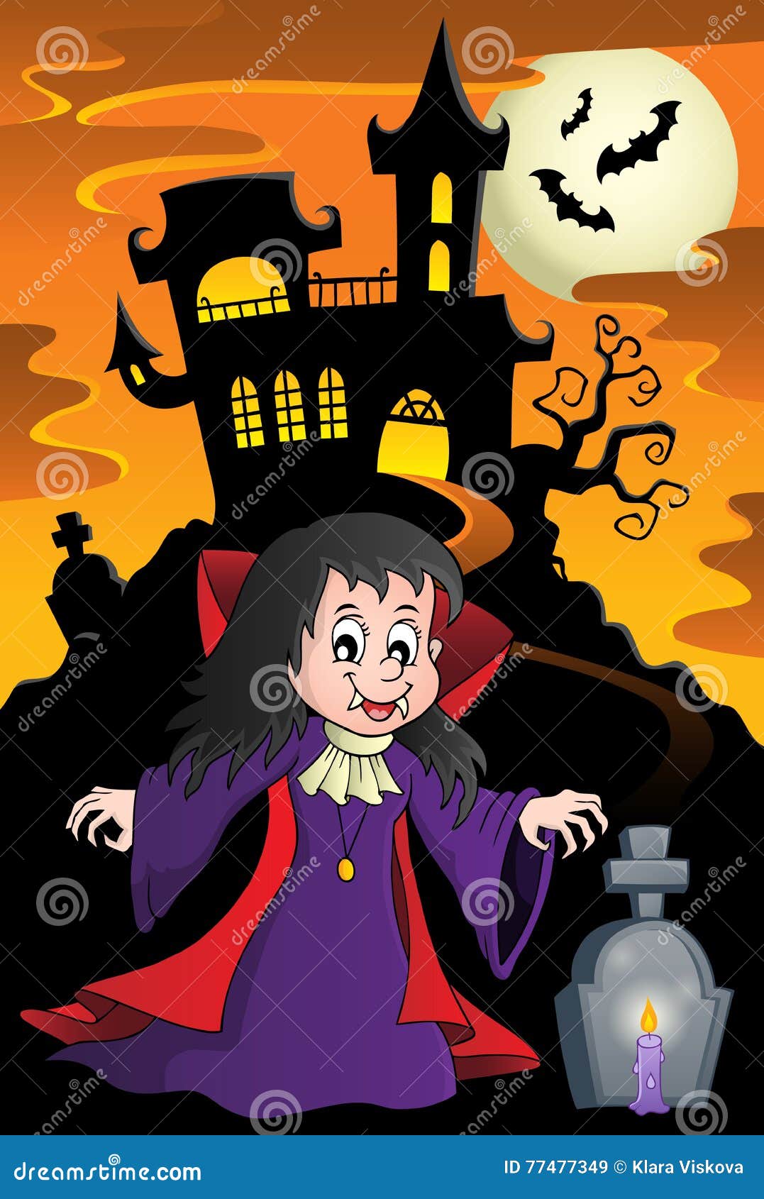 Vampire girl theme image 5 stock vector. Illustration of hill - 77477349