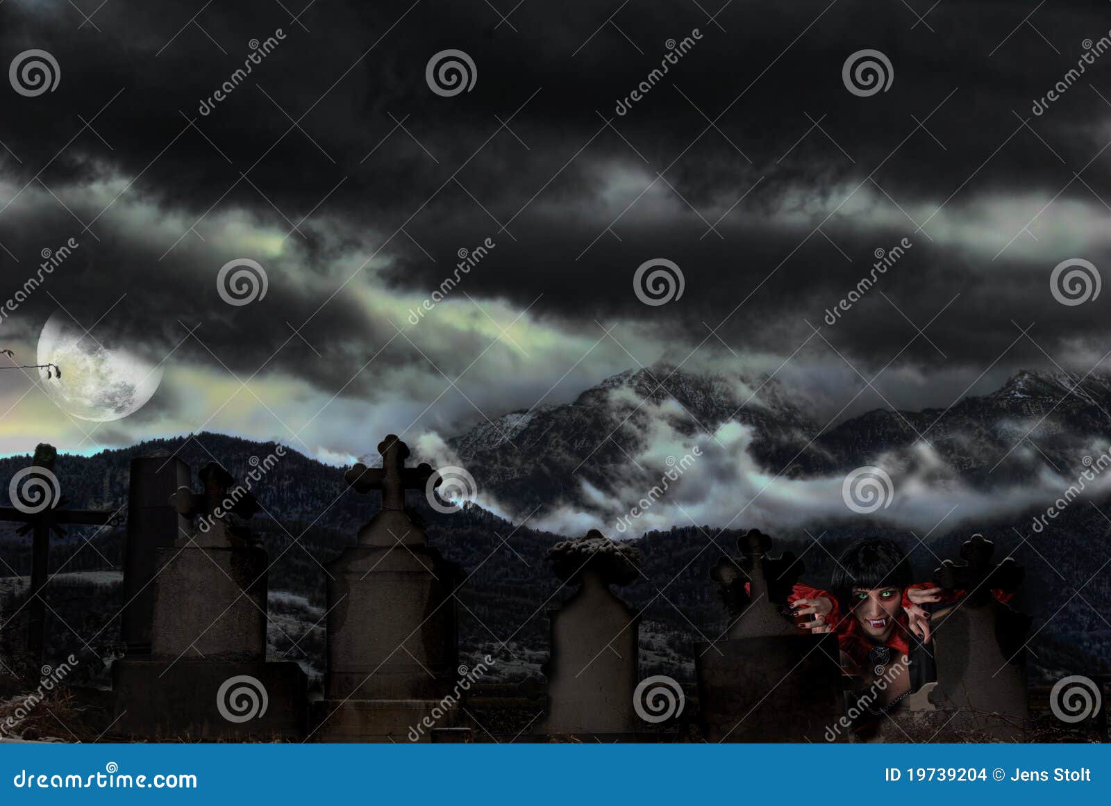 Vampire on a graveyard stock photo. Image of devil, cemetery - 19739204